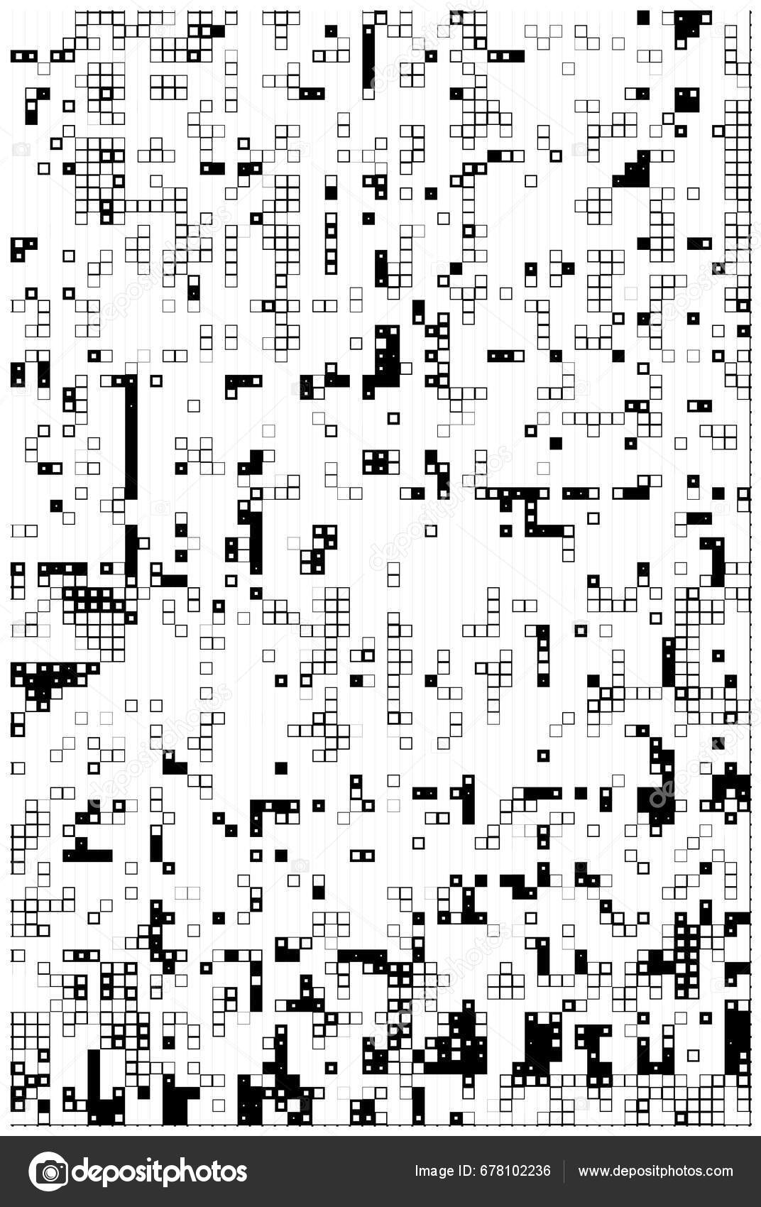 Pixel Mosaic Based Square Icon Black White Abstract Texture Background ...