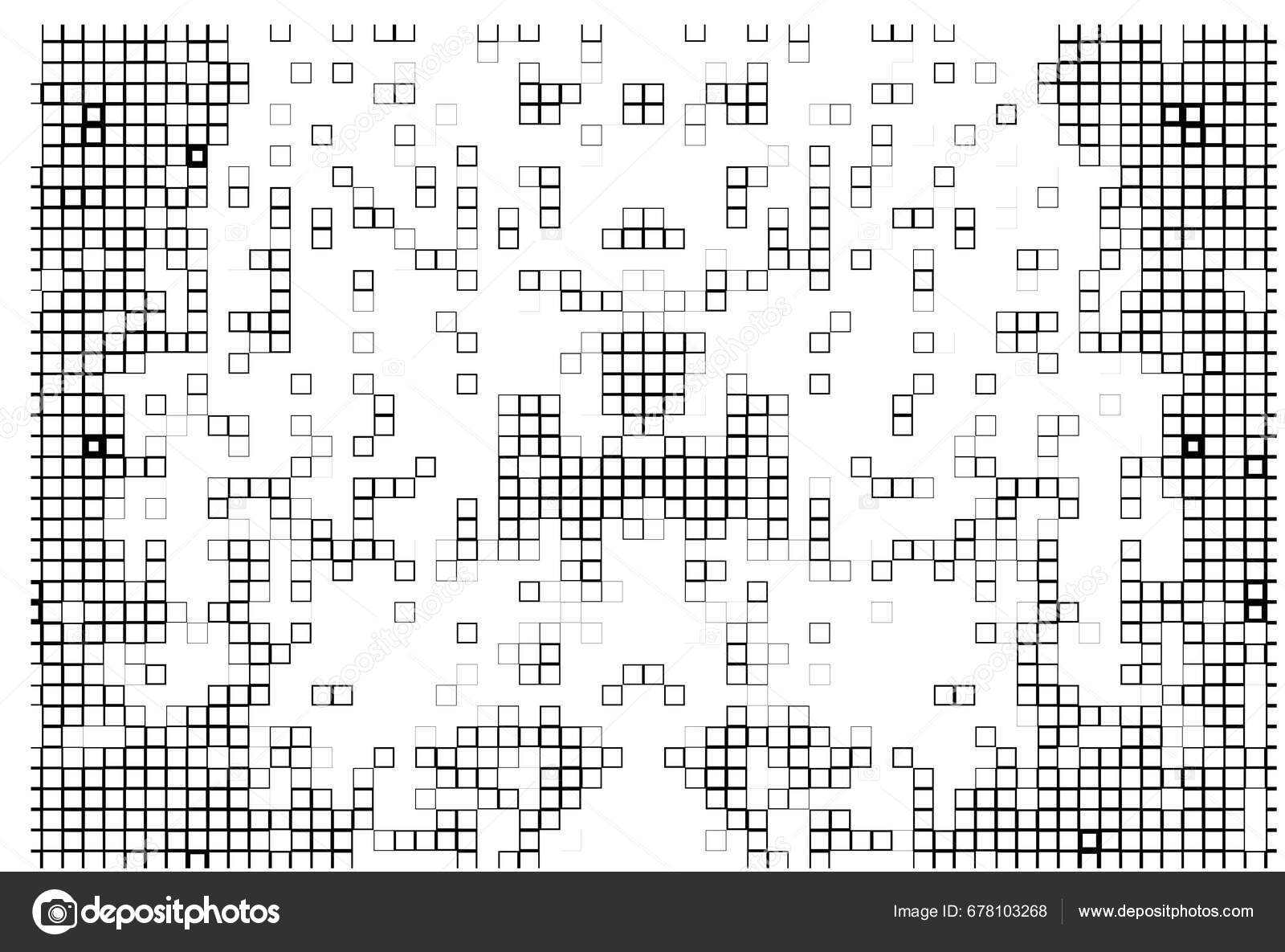 Pixel Mosaic Based Square Icon Black White Abstract Texture Background ...