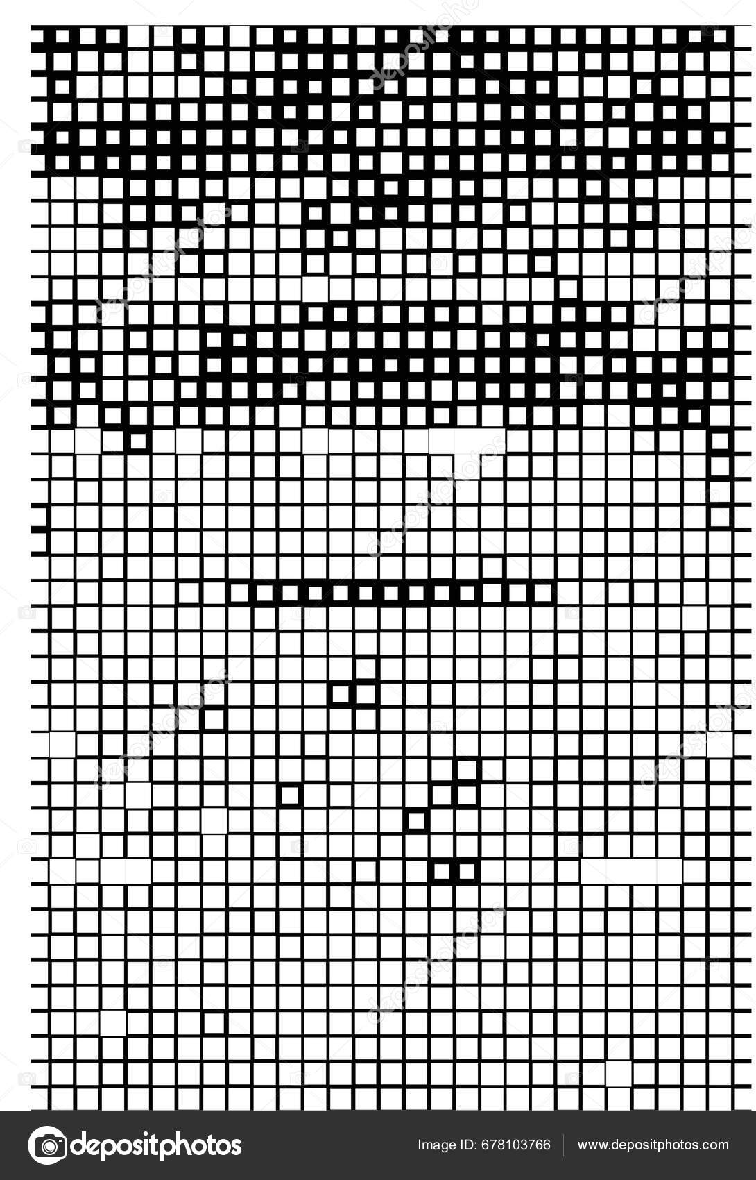Pixel Mosaic Based Square Icon Black White Abstract Texture Background ...