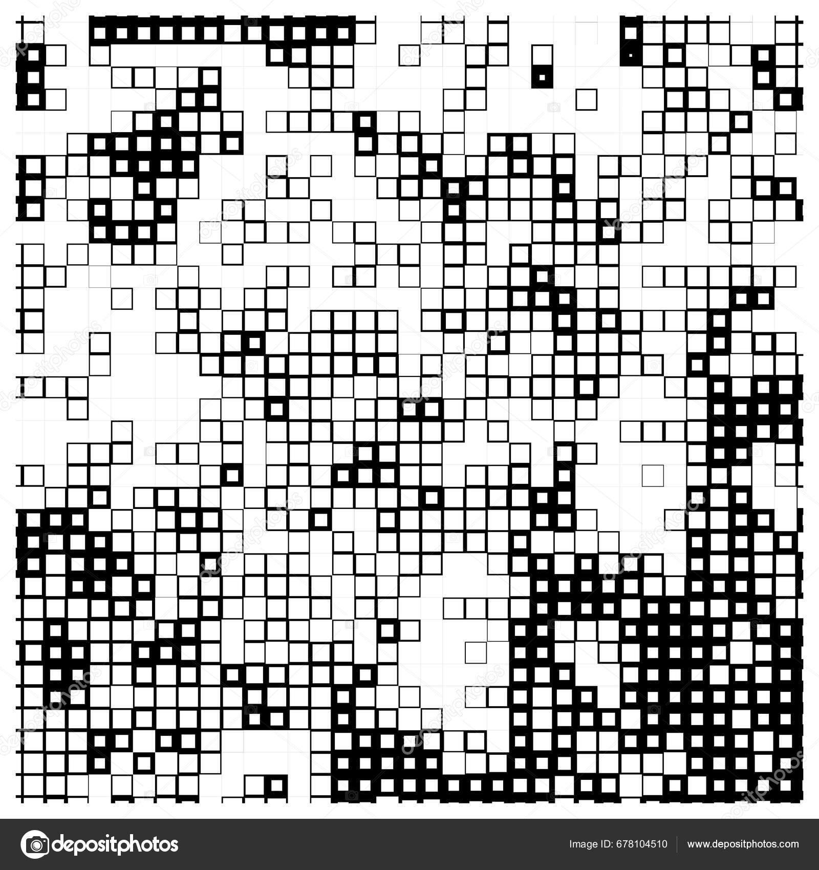 Pixel Mosaic Based Square Icon Black White Abstract Background Stock ...
