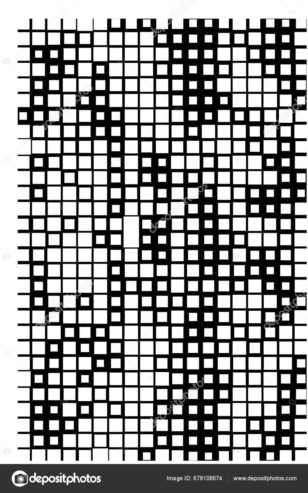 Pixel Mosaic Based Square Icon Black White Abstract Background Stock ...
