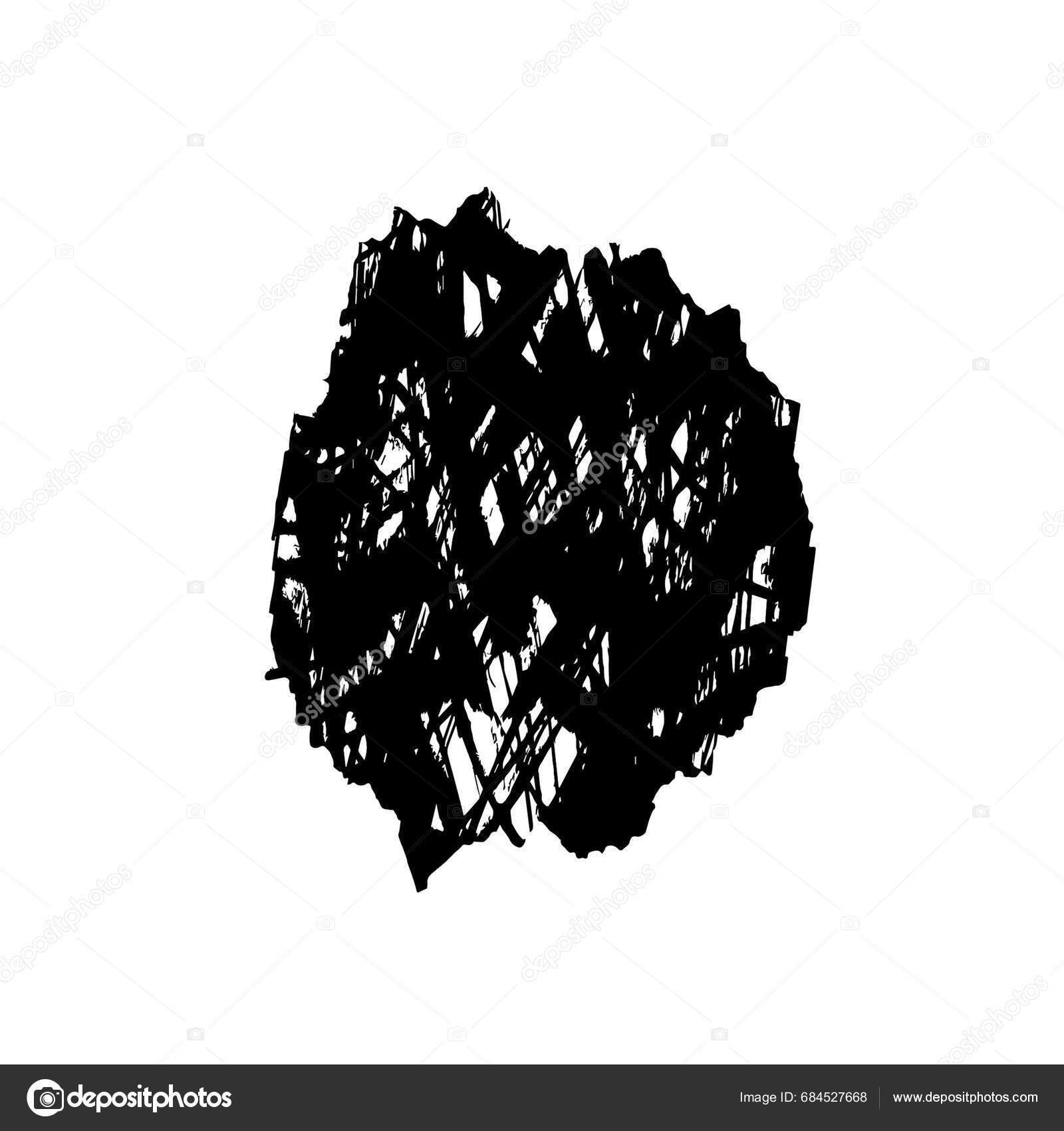 Abstract Black Color Ink Brush Stroke White Background Stock Vector by ...