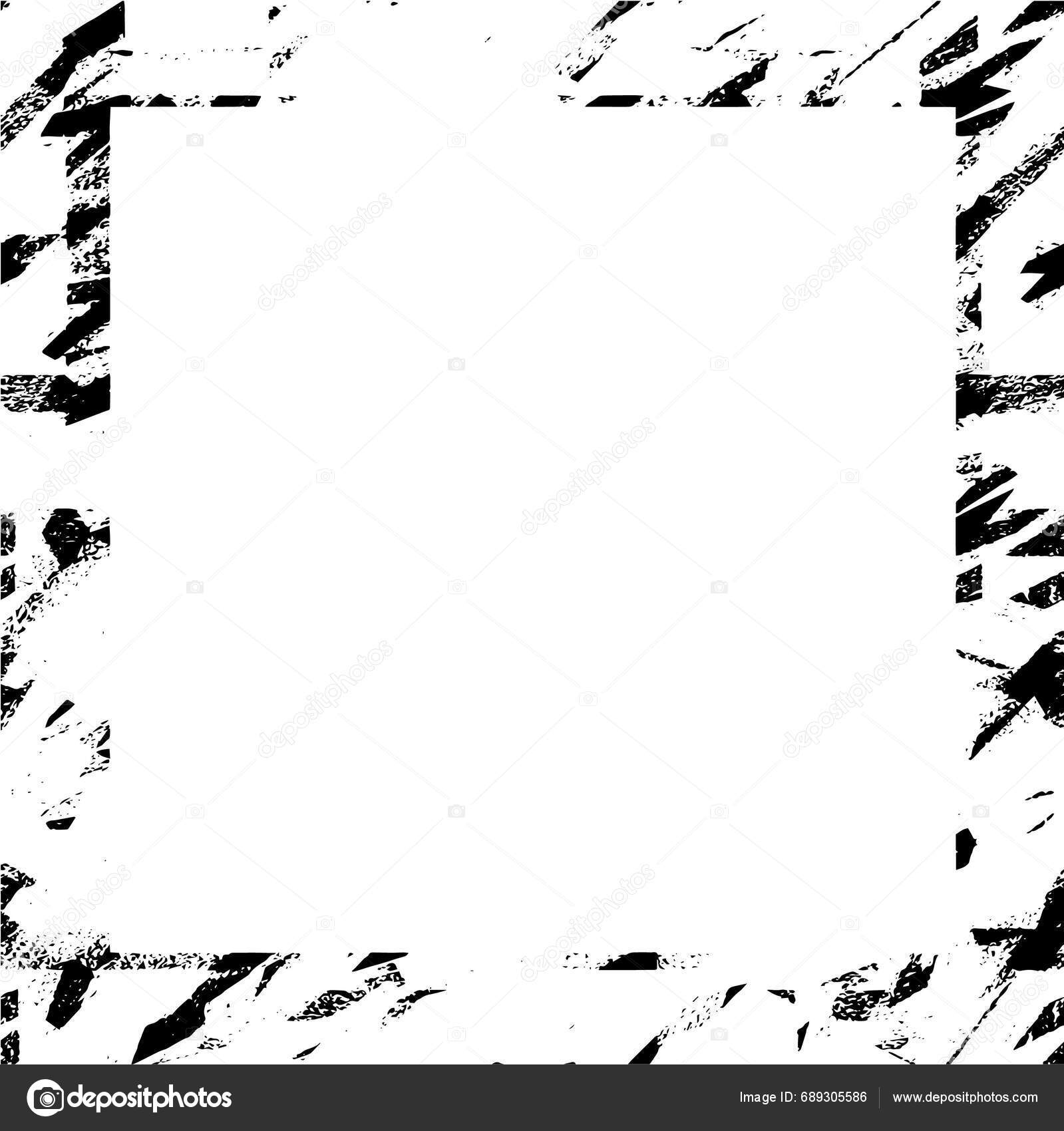 Vintage Frame Border Grunge Style Dirty Border White Background Stock ...