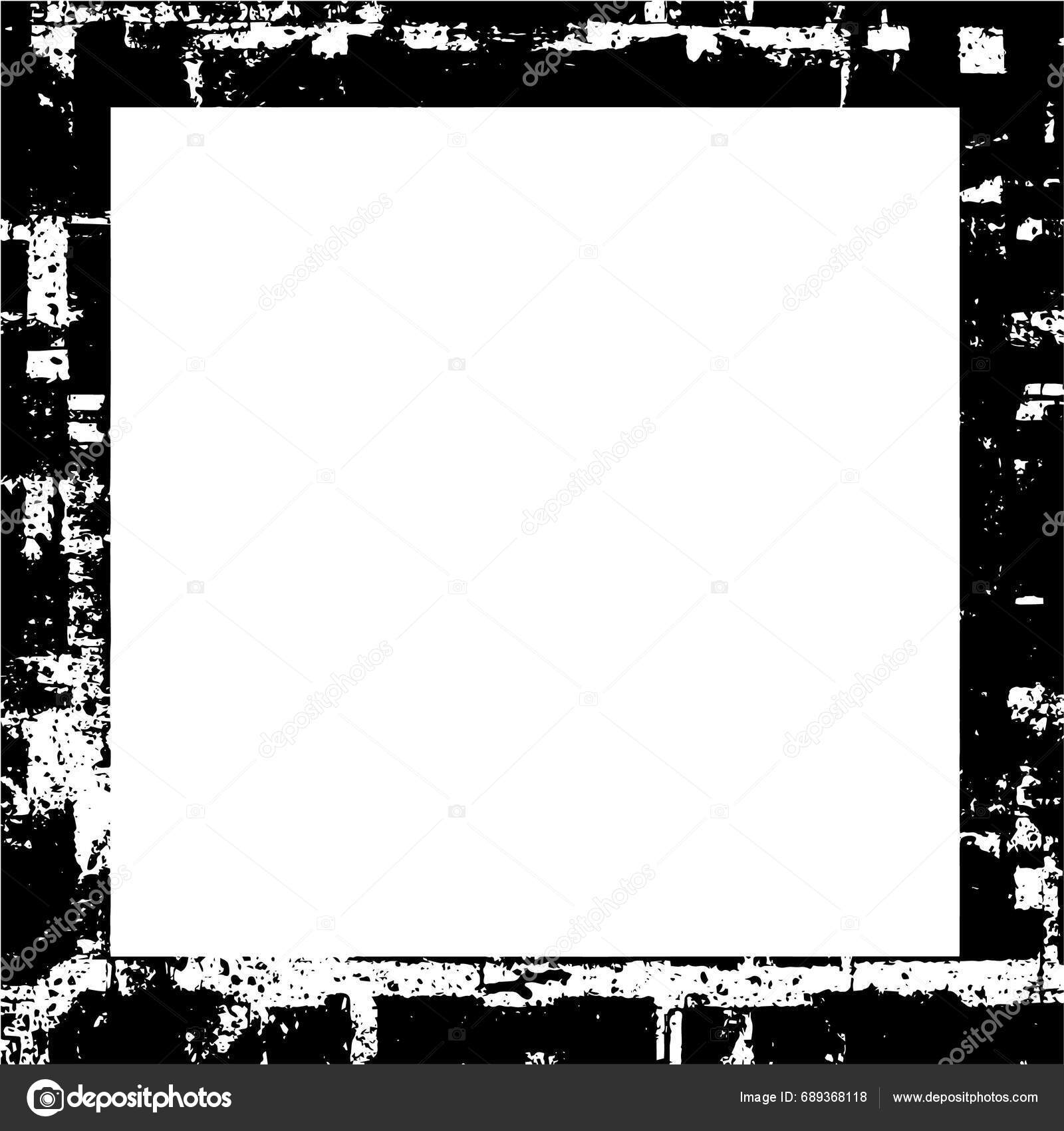 Black Grunge Border Frame White Background Stock Vector by ©Toluk 689368118