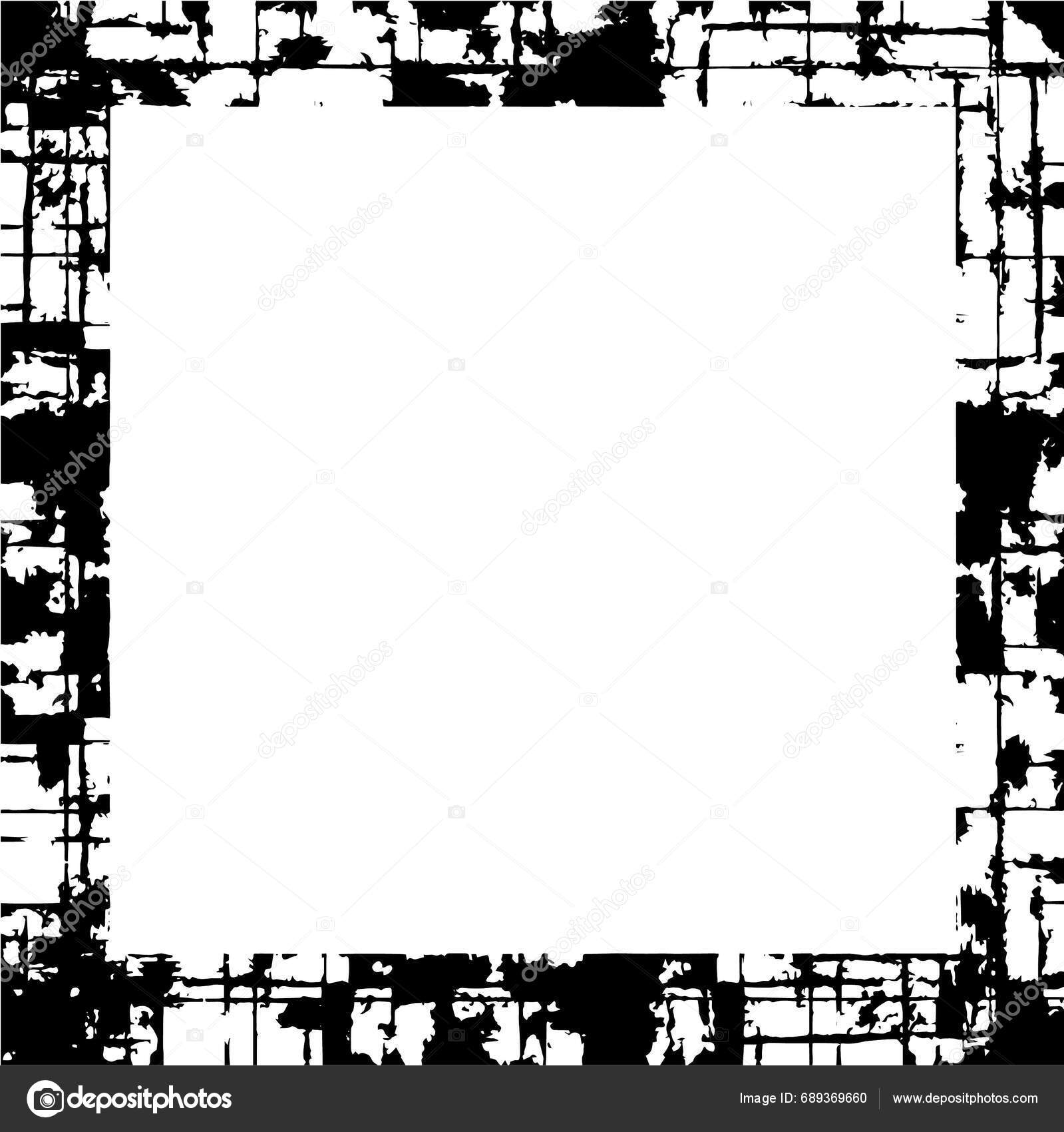 Black Grunge Border Frame White Background Stock Vector by ©Toluk 689369660