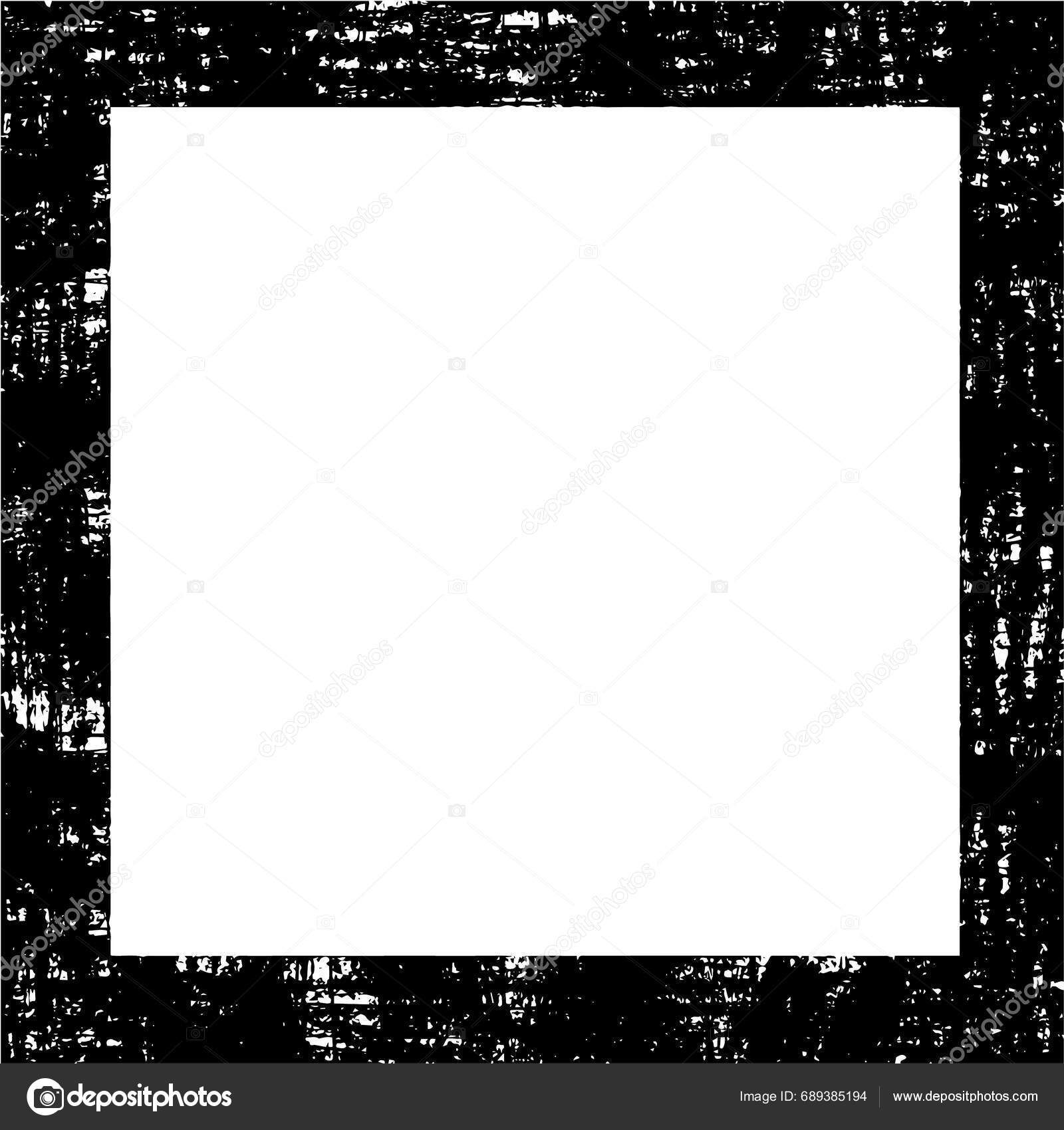 Black Frame White Background Frame Grunge Style Vector Illustration ...
