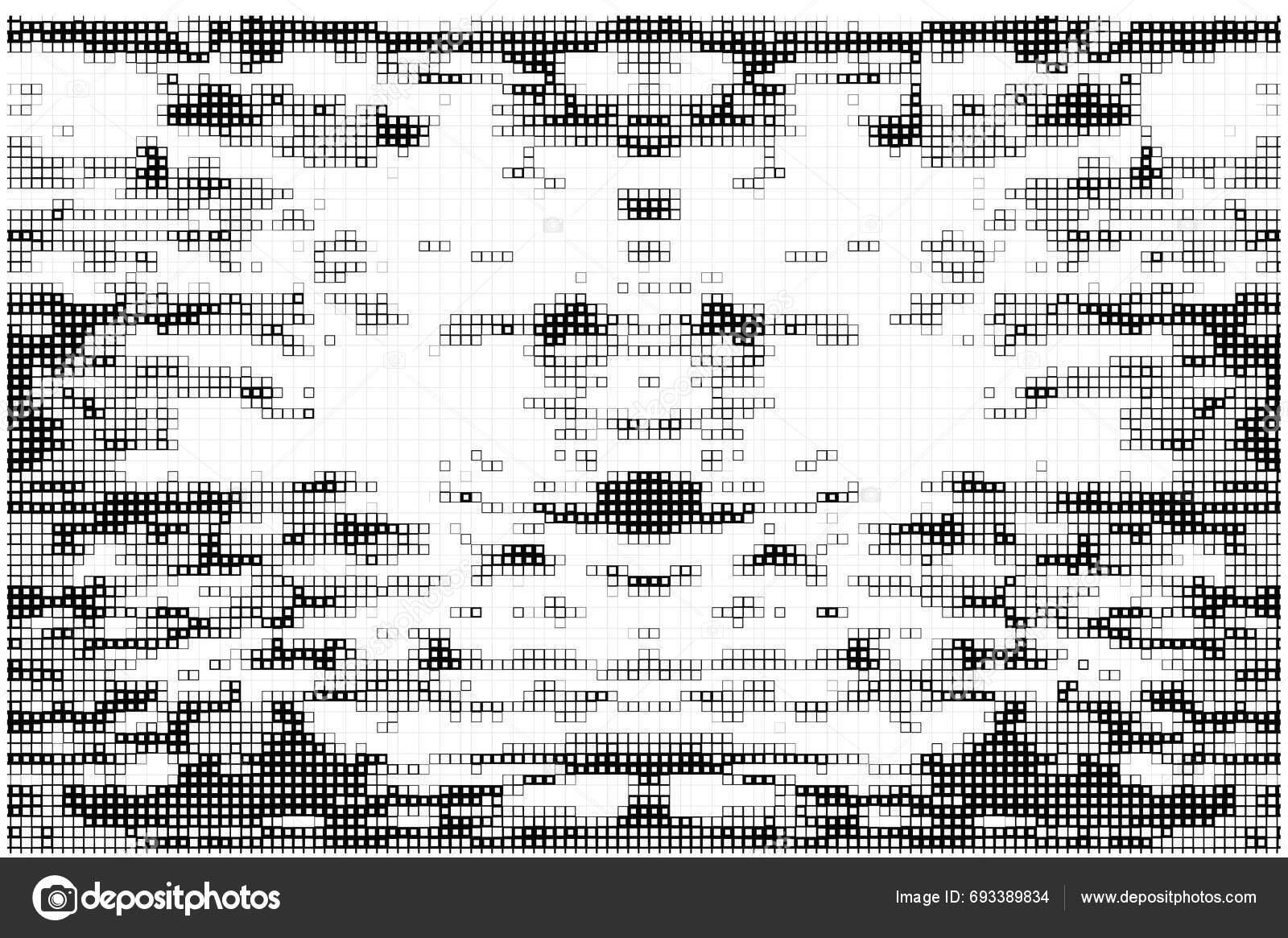Pixel Mosaic Based Square Icon Black White Abstract Texture Background ...