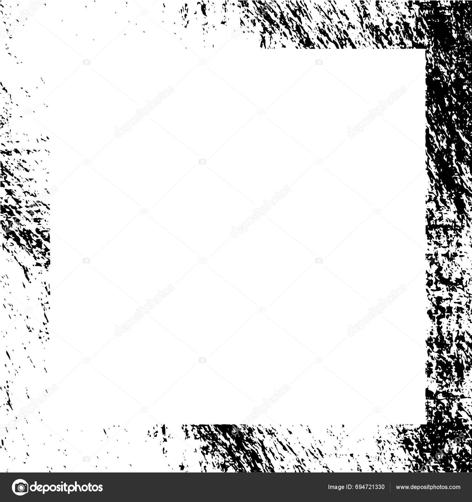 Grunge Texture Square Frame Background Black White Vector Illustration ...