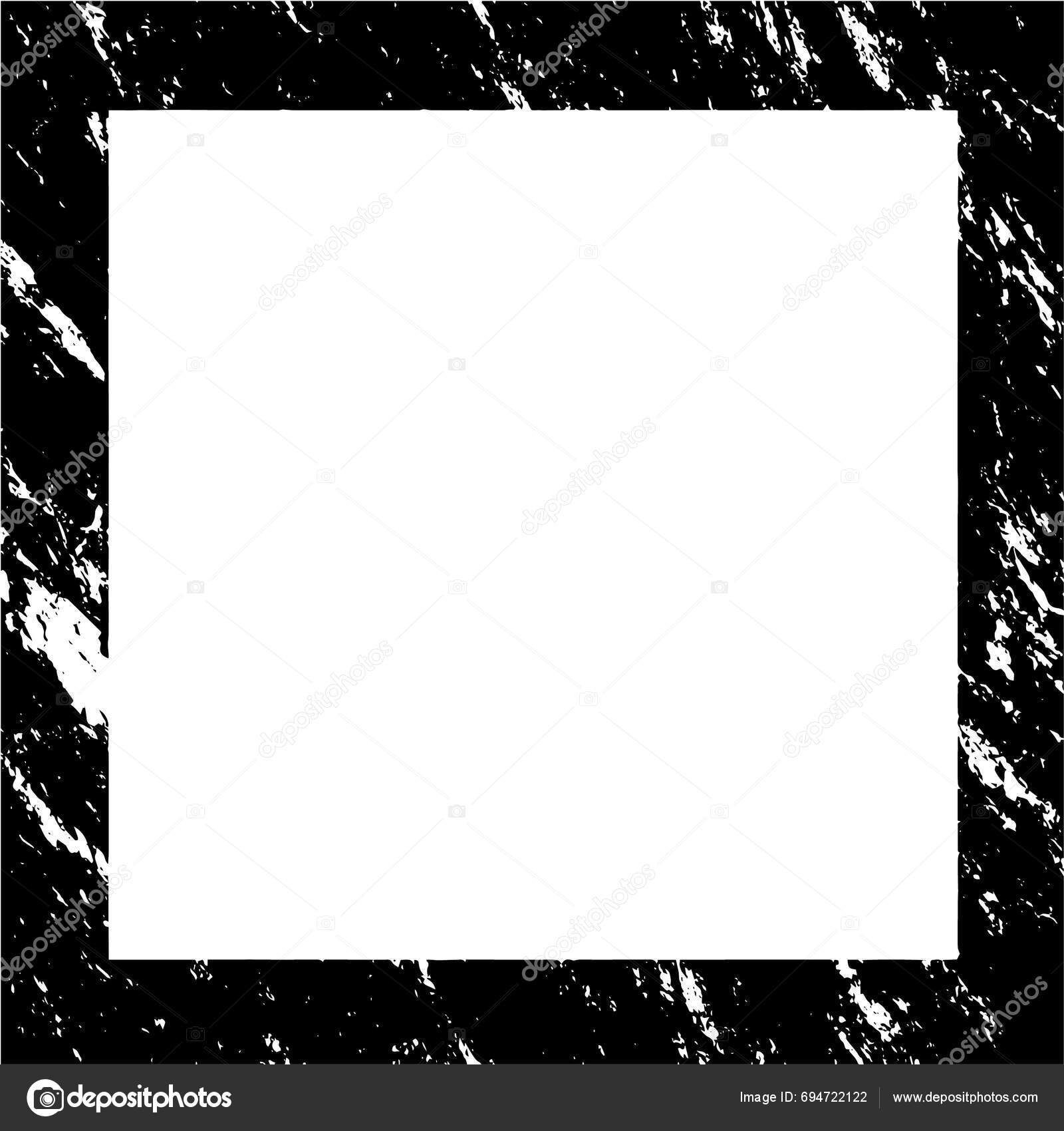 Black Grunge Border White Background Square Frame Background Black ...