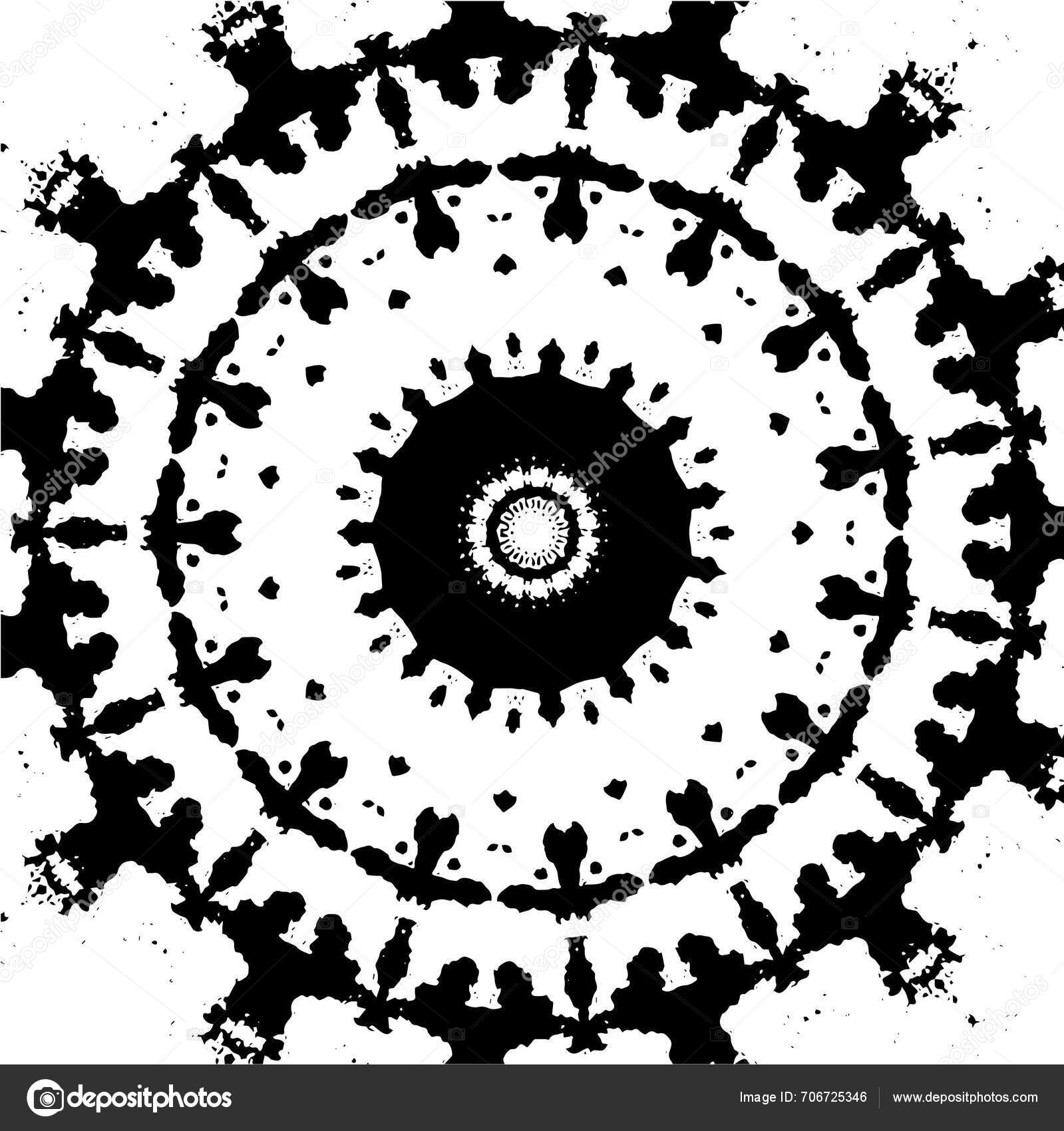 Bentuk Bulat Hitam Abstrak Pada Latar Belakang Putih Ilustrasi Vektor ...