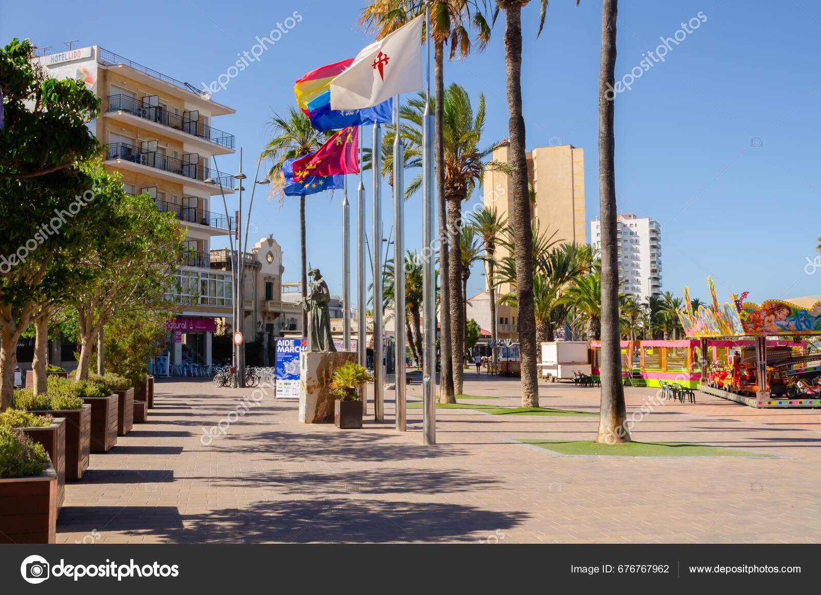 Santiago Ribera Spain June 2022 Beautiful Promenade Coastal Town ...