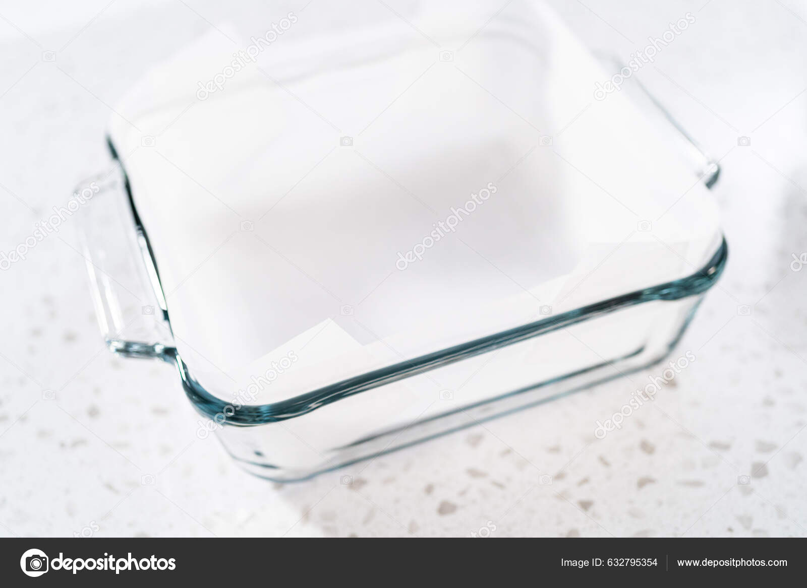 Lining Glass Baking Pan Parchment Paper Sheet Prepare White Chocolate ...