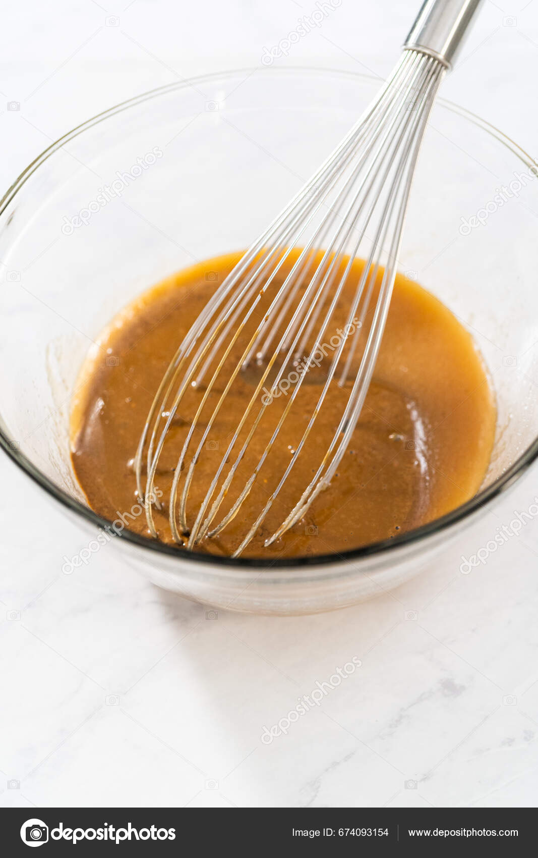 Mixing Wet Ingredients Small Glass Mixing Bowl Bake Gingerbread Bundt ...