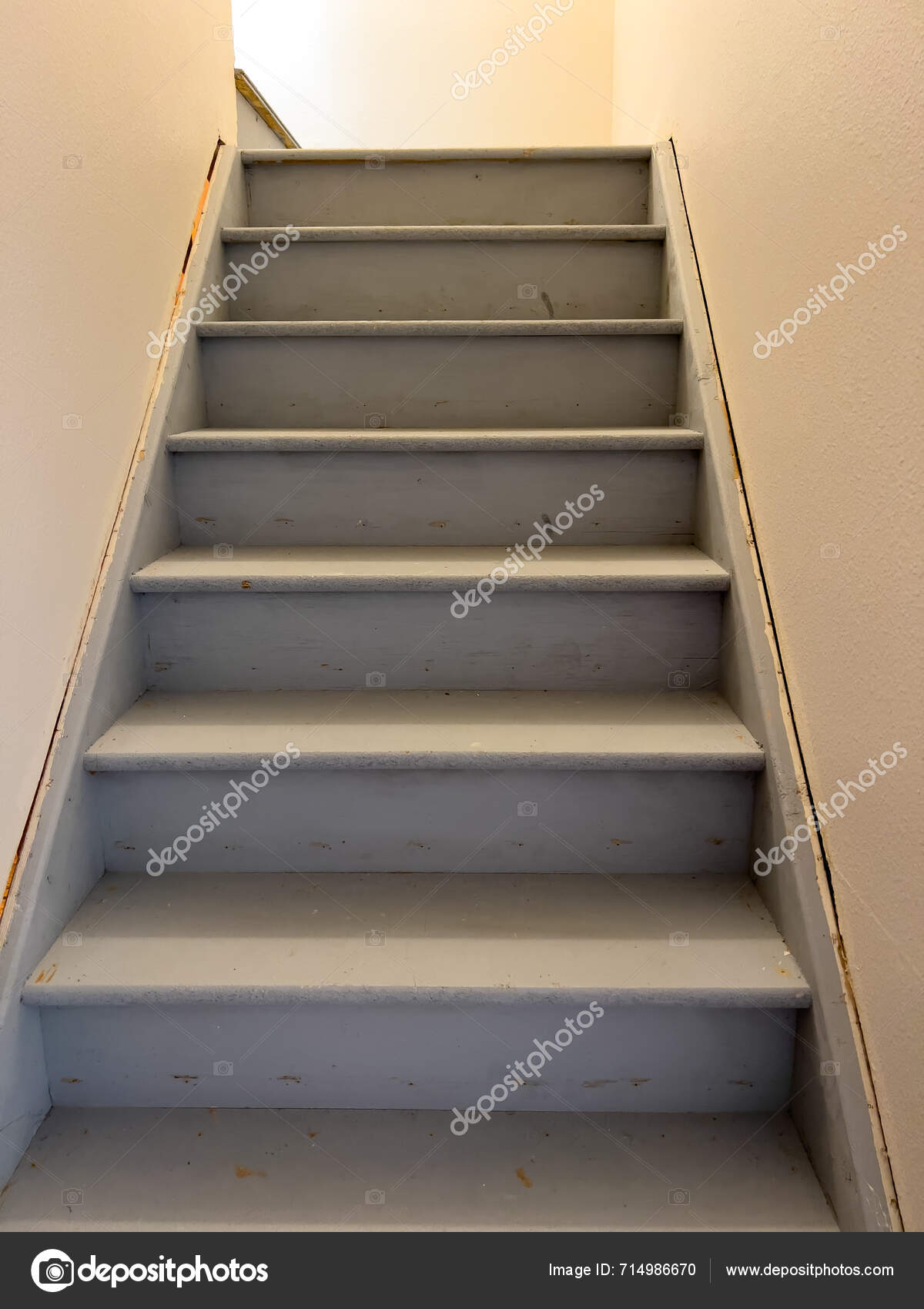 Discover Typical Construction Unfinished Staircase Leading Basement ...