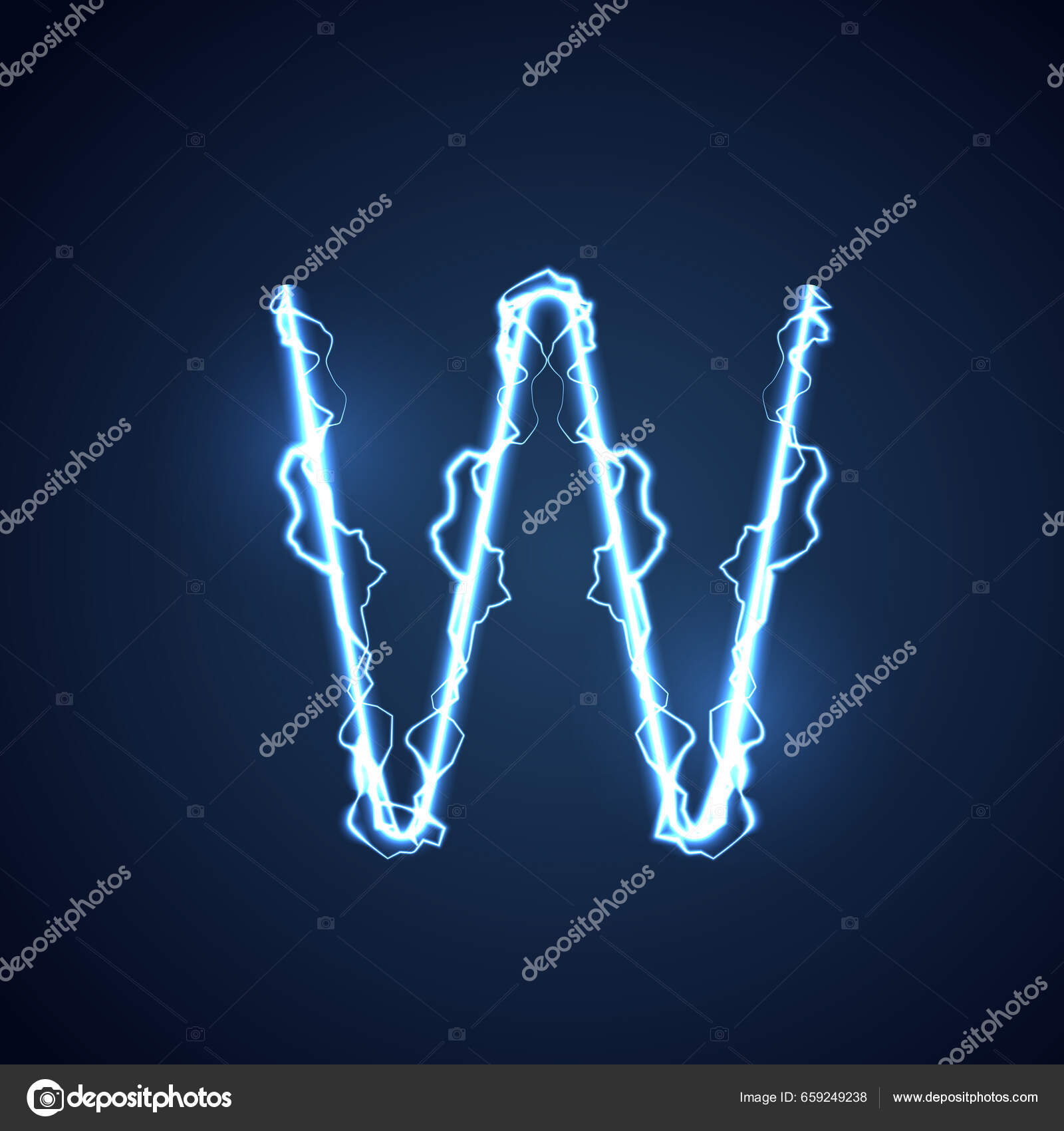 Vettoriale stockLettera Blu Stile Fulmine Alfabeto Fulmine Fulmine ...
