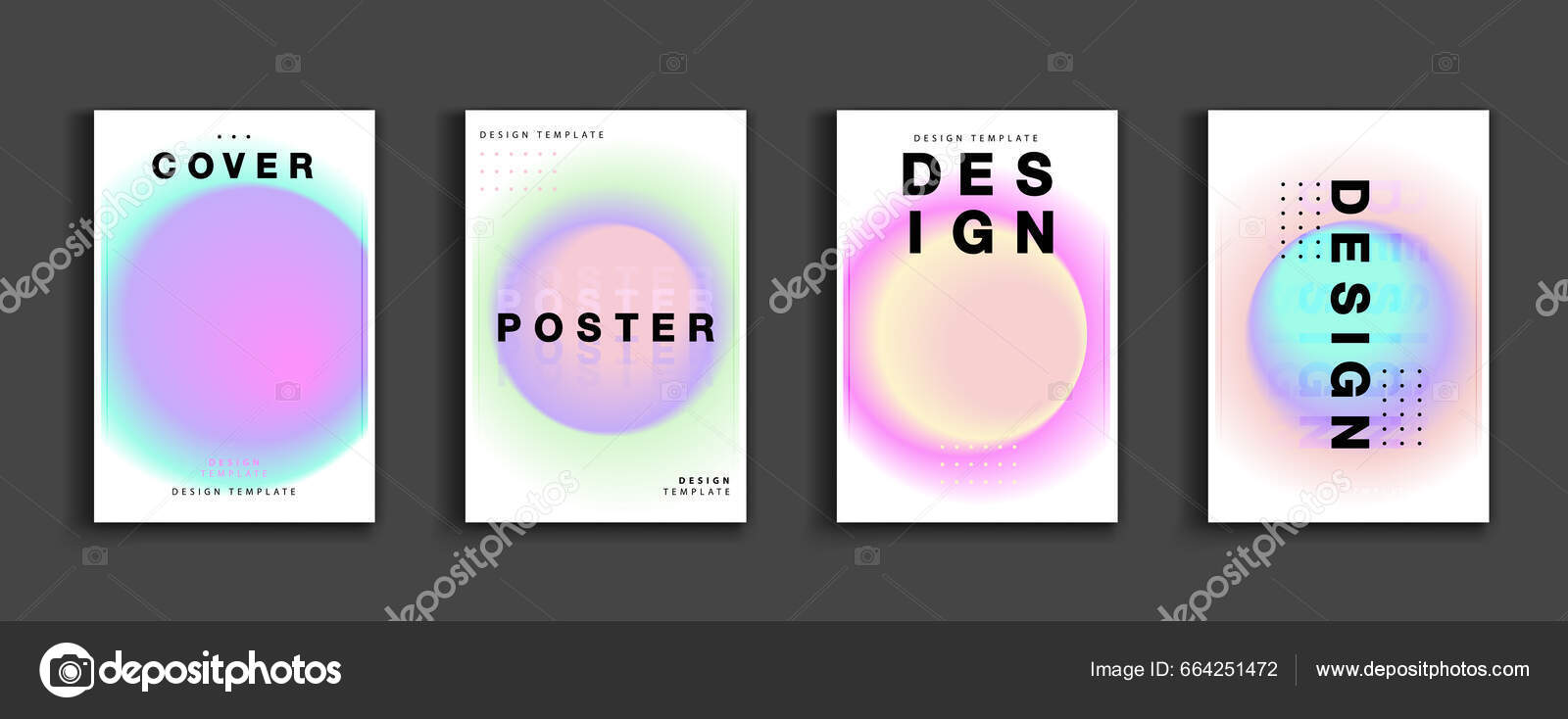 Vibrant Minimal Poster Collection Abstract Gradient Circles Backgrounds ...