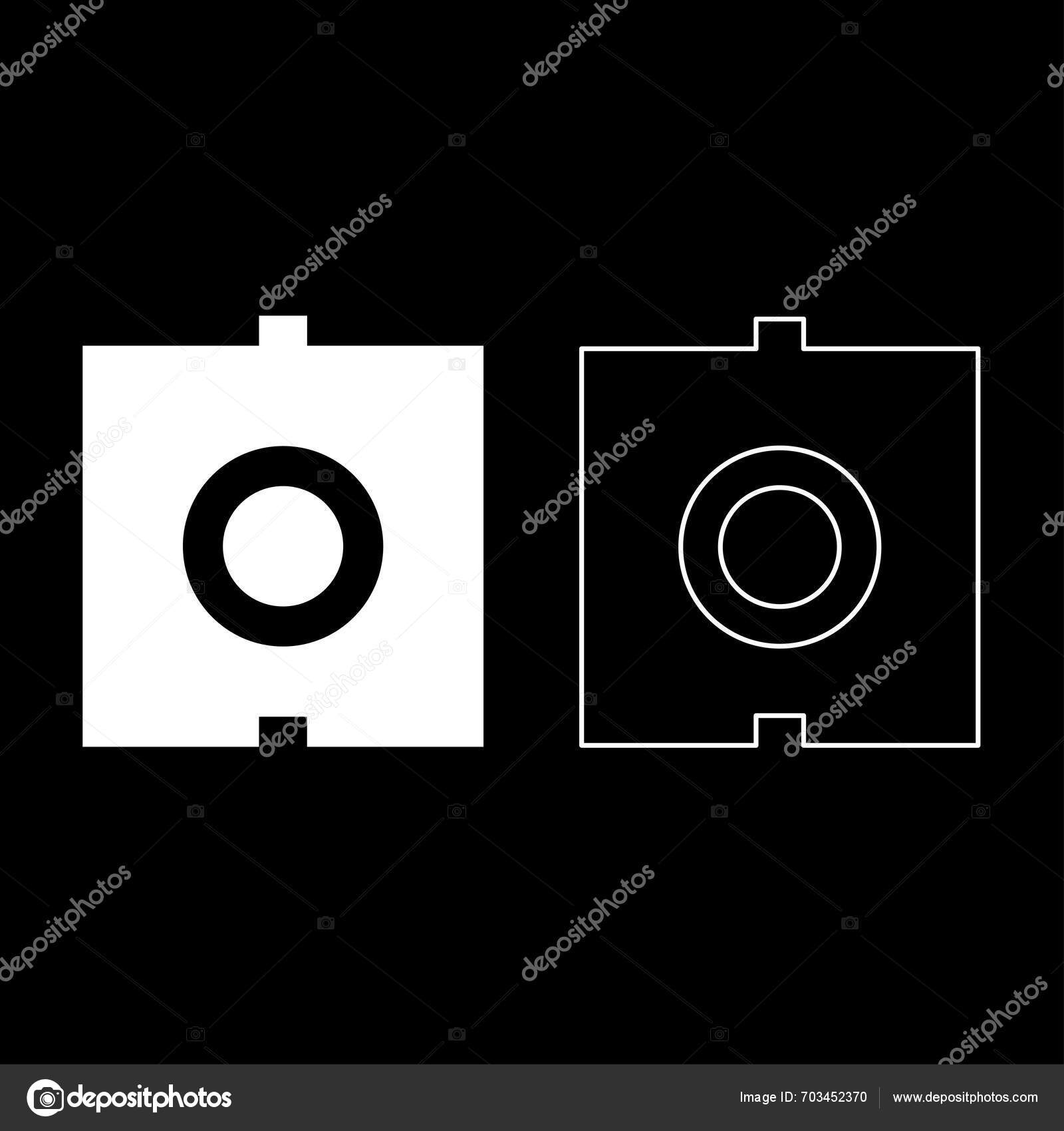 Optic Connector Port Fiber Cable Laser Beam Set Icon White Stock Vector ...