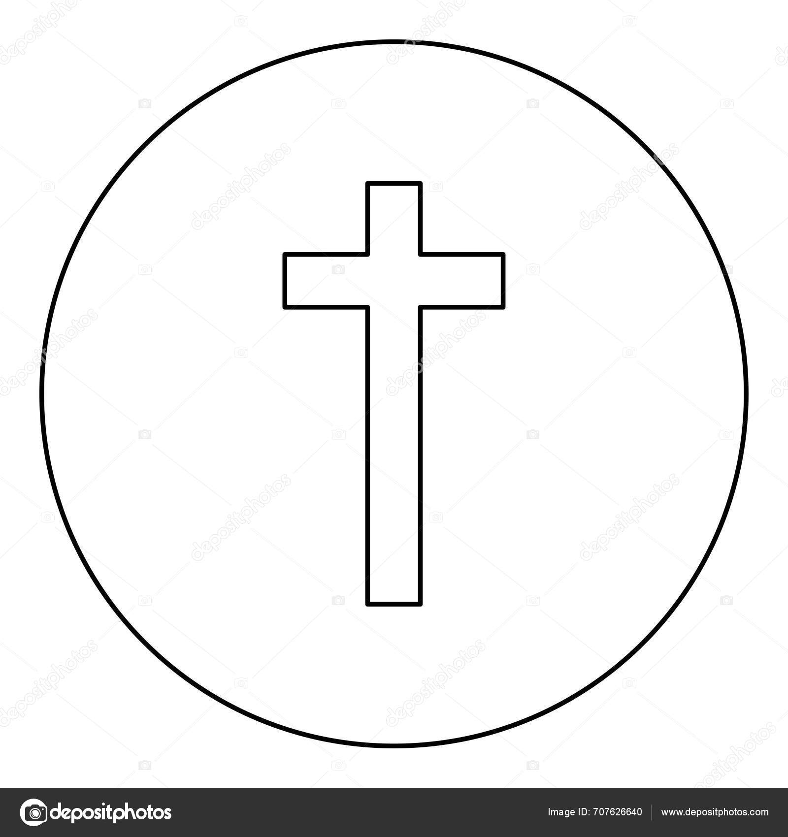 Image vectorielle Icône Croix Cercle Rond Couleur Noire Vecteur ...