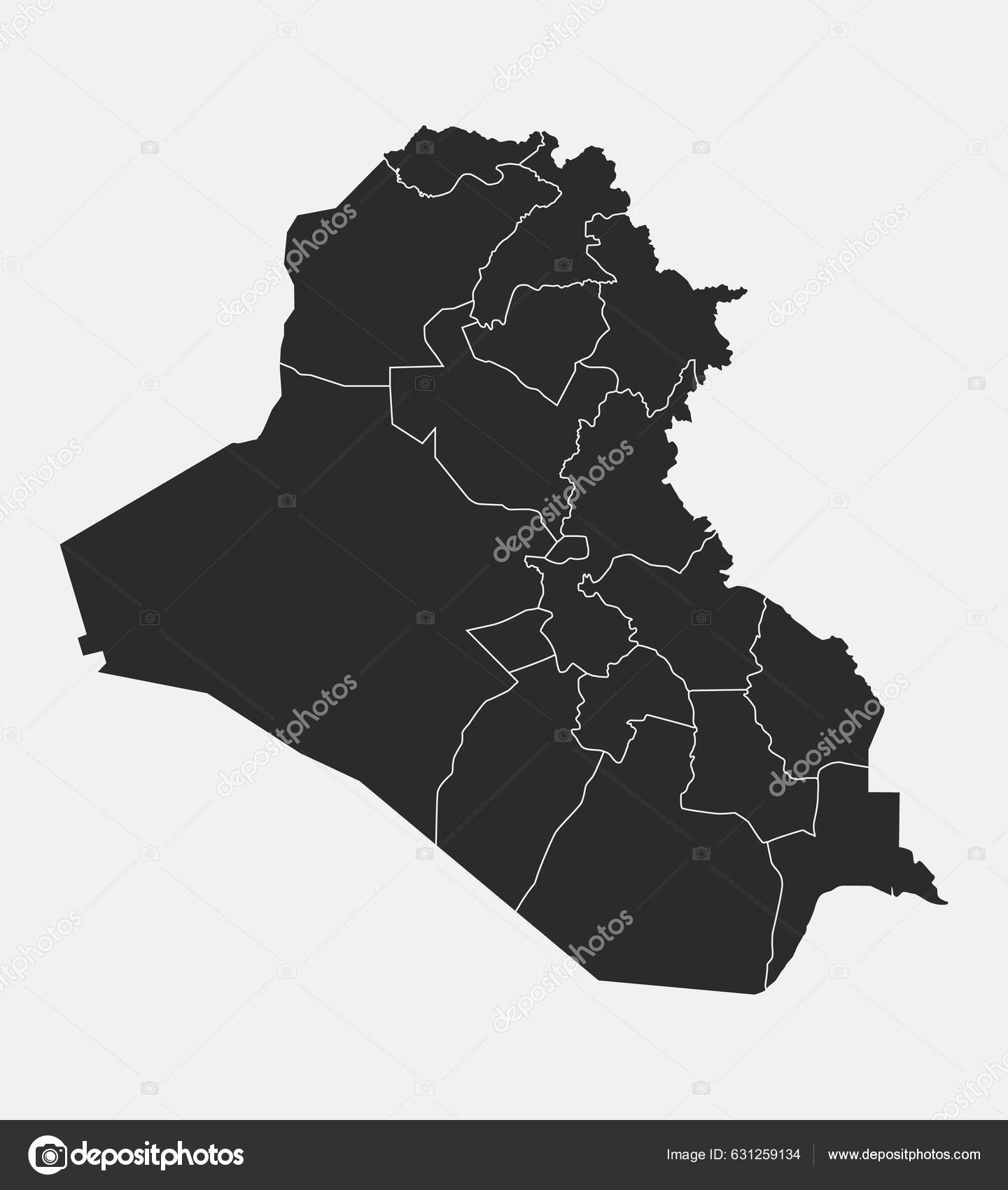 Iraq Mapa Vector Ilustración Vector de stock #631259134 de ©nicolasd98