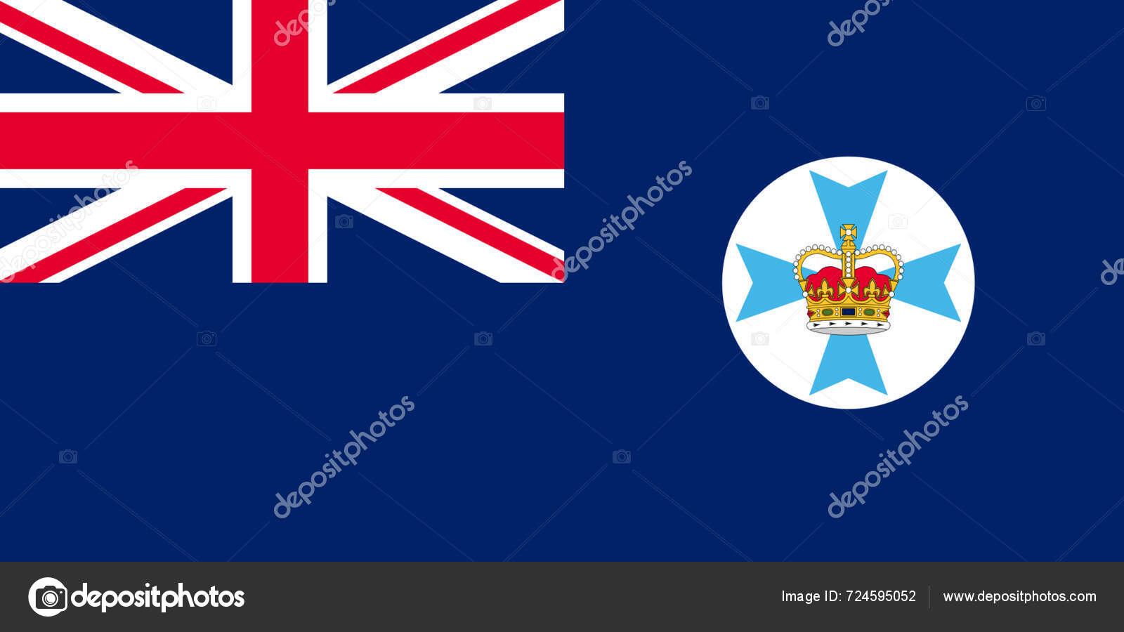 Flag Australian State Queensland State Flag Illustration Australian ...