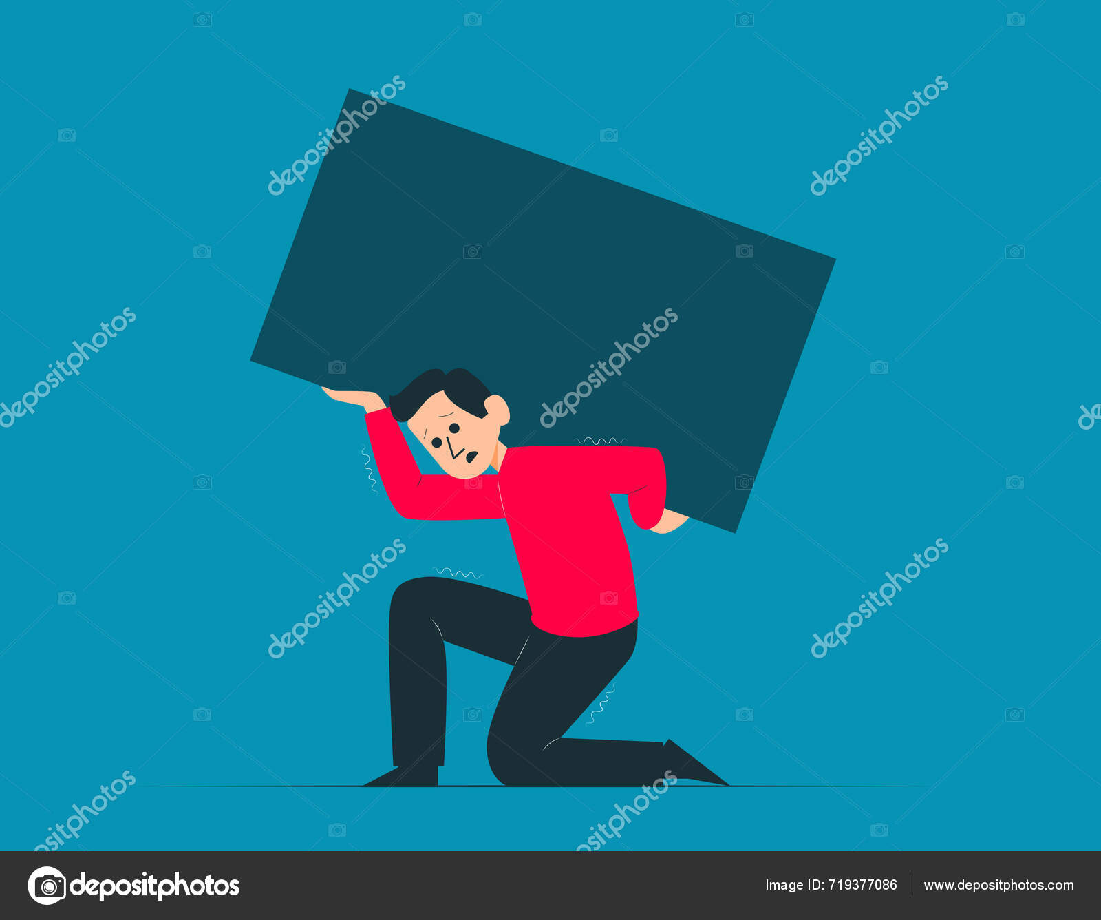 Person Carry Heavy Burdens Life Pressure Difficulties Hardships Concep ...