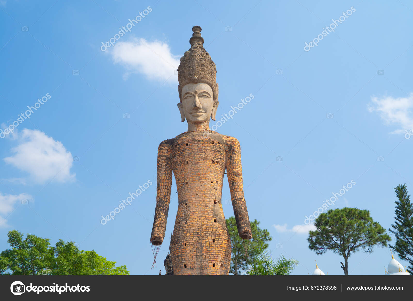 Aerial Top View Sala Keoku Sculptures Park Isan Pagoda Buddhist Stock ...
