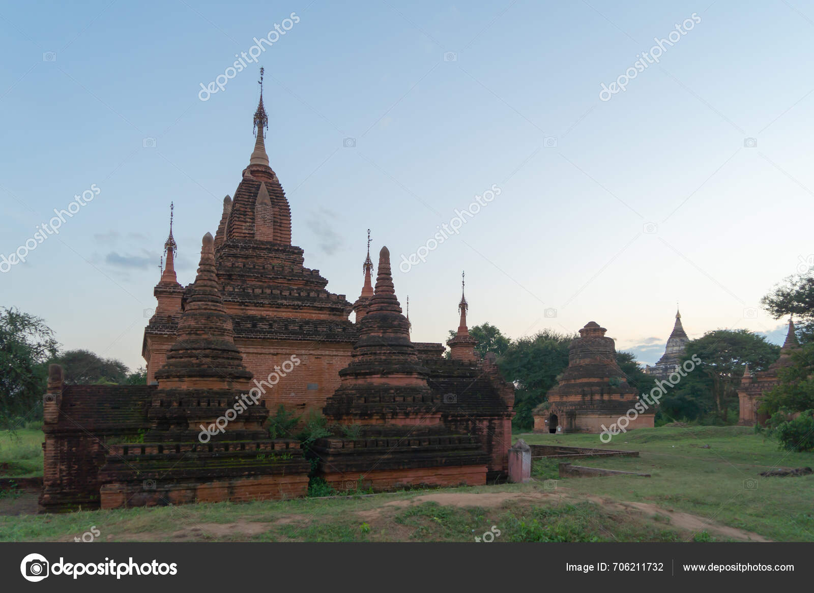 Burmese Temples Bagan City Balloon Unesco World Heritage Forest Trees ...