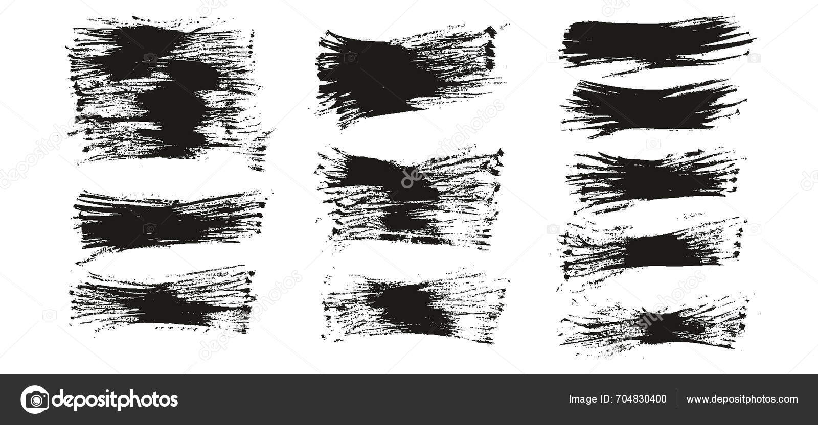 Hand Drawn Flat Fan Brush Thin Long Background High Detail Stock Vector ...
