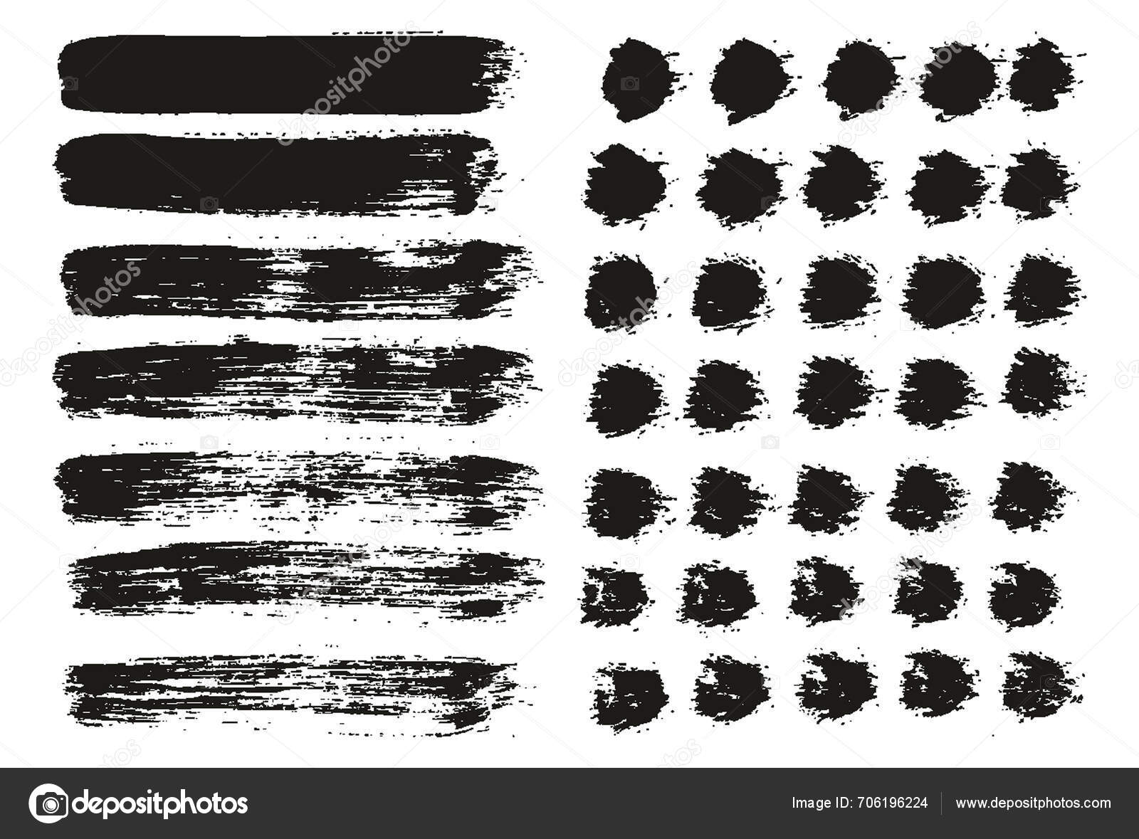 Hand Drawn Brush Thin Straight Lines Mix Artist Brush High Stock Vector ...