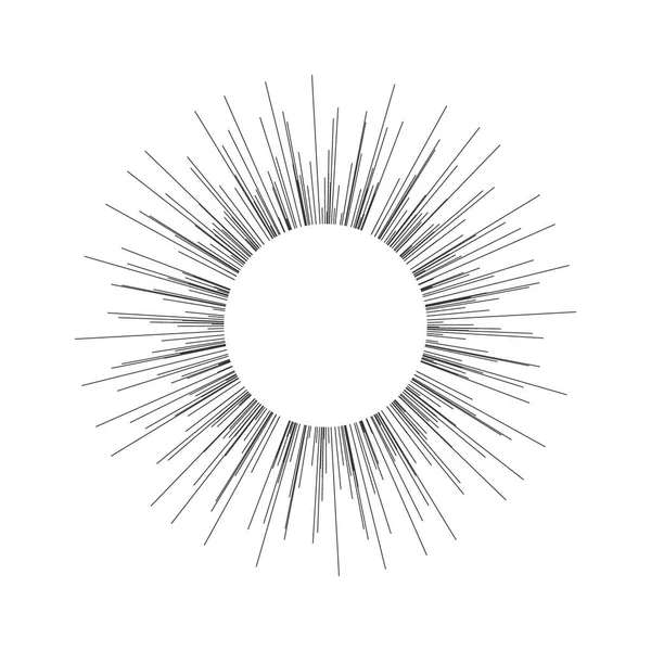 Sunbeams Hand Drawn Line Drawing Vector Illustration Stock Vector by ...