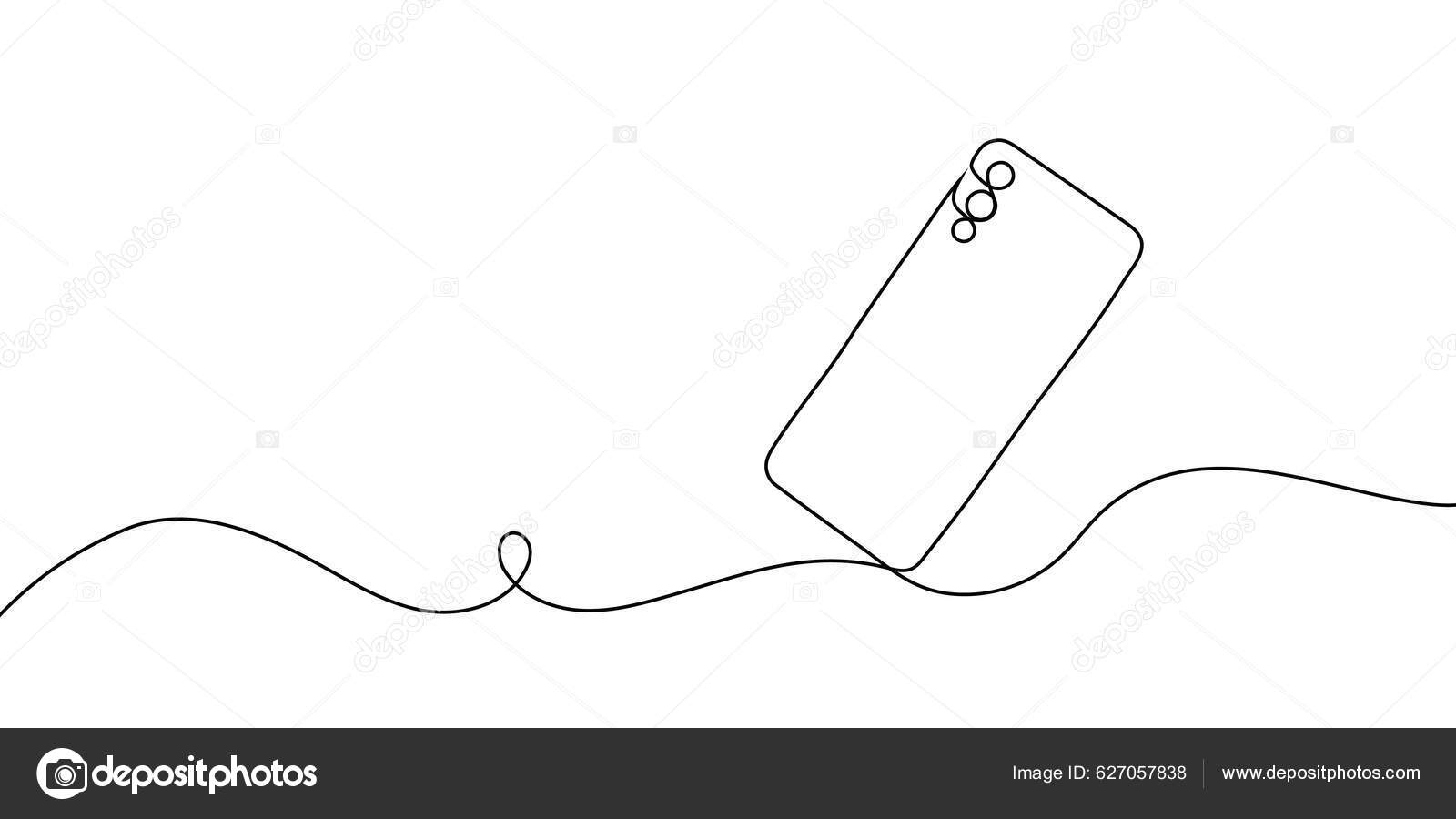 Continuous Line Drawing Smartphone Vector Illustration Stock Vector ...
