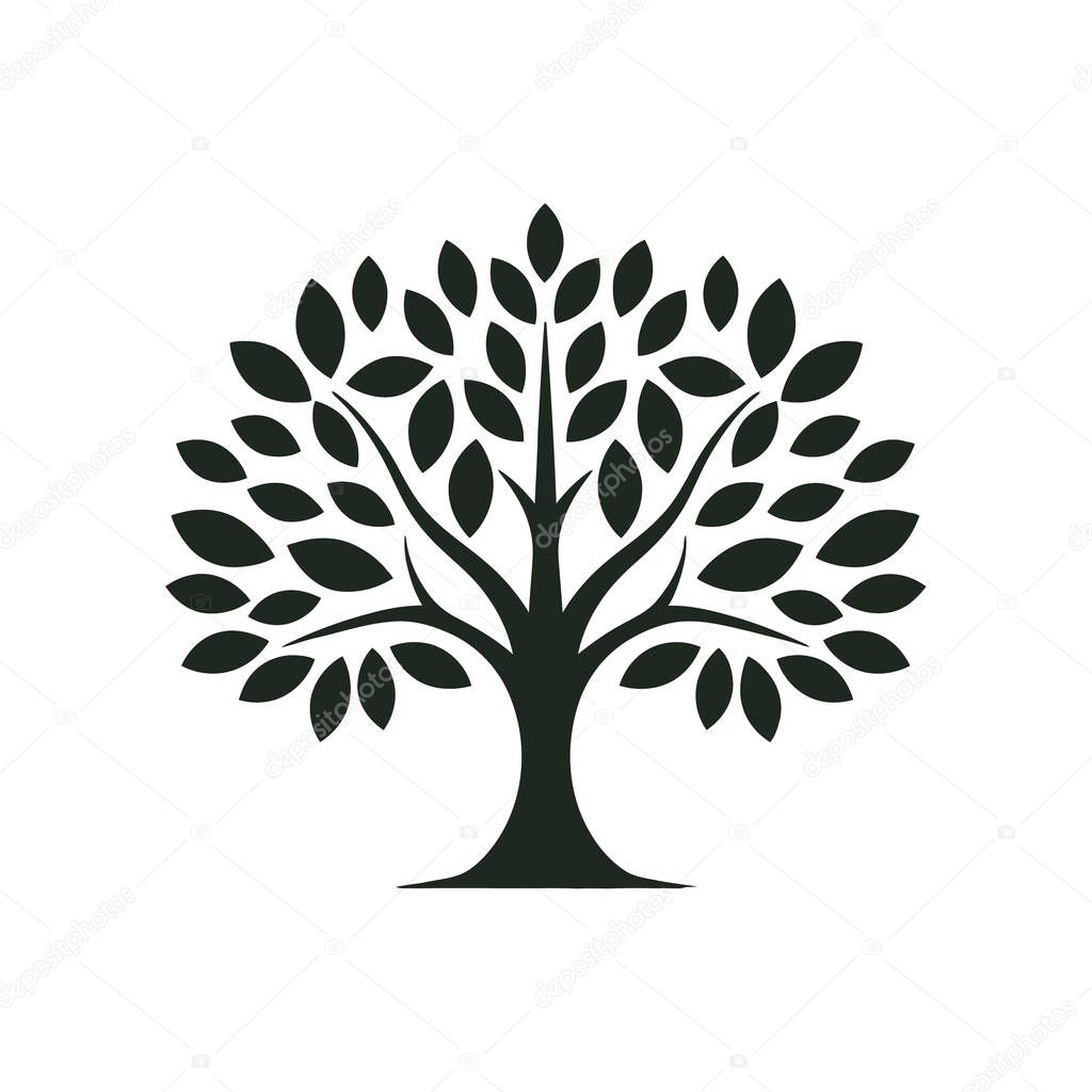Logo Del Árbol Icono Del Árbol Vida Sobre Fondo Blanco Vector de stock ...