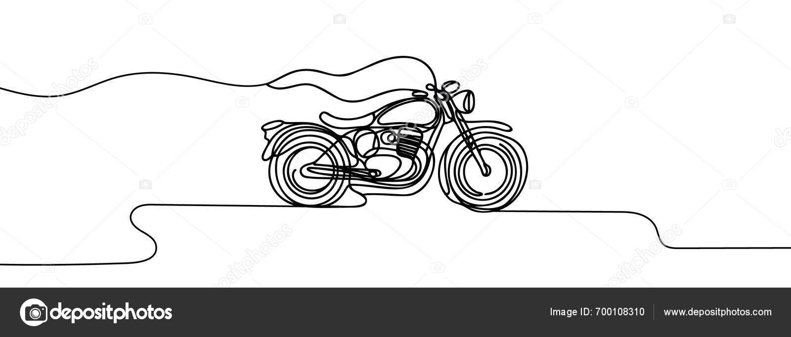 One Continuous Line Drawing Motorcycle Stock Vector by ©dariachekman ...