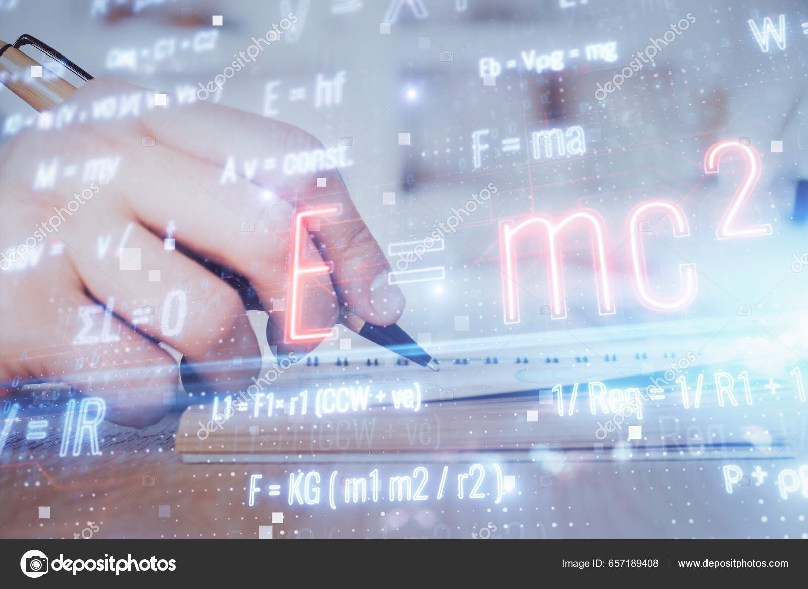 Man Mathematical Scientific Formulas Concepts Education Symbols ...