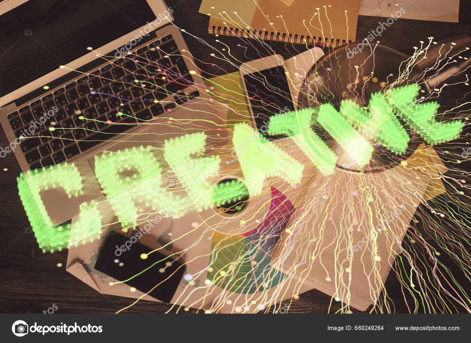 Start Theme Drawing Computer Desktop Background Top View Double ...