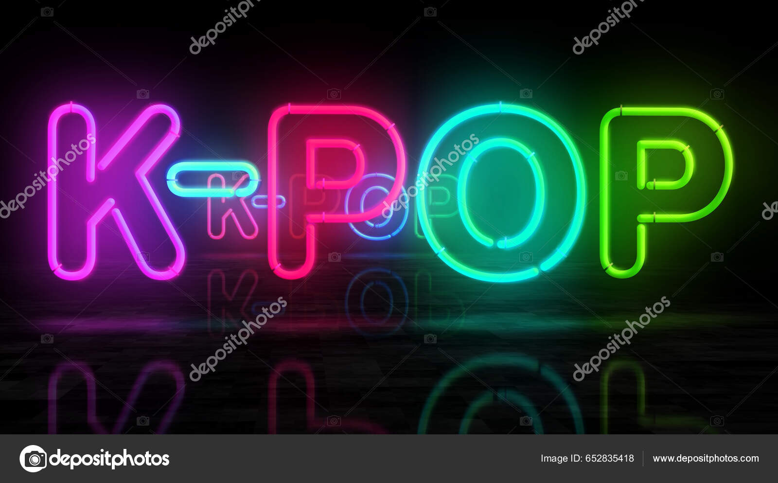 Pop Korea Neon Symbol Entertainment Popular Korean Music Event Light ...