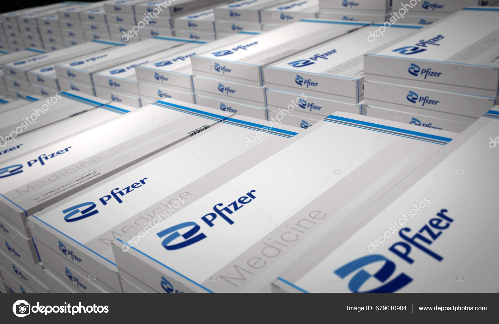 Poznan Poland October 2023 Pfizer Tablets Box Production Line ...