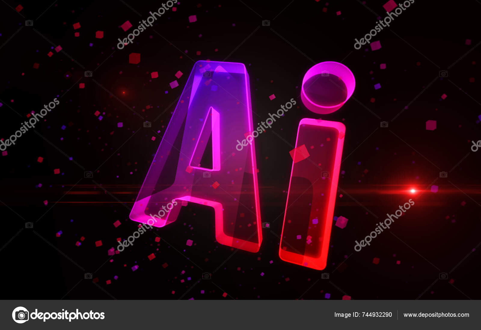 Artificial Intelligence Symbol Digital Abstract Concept Holographic ...