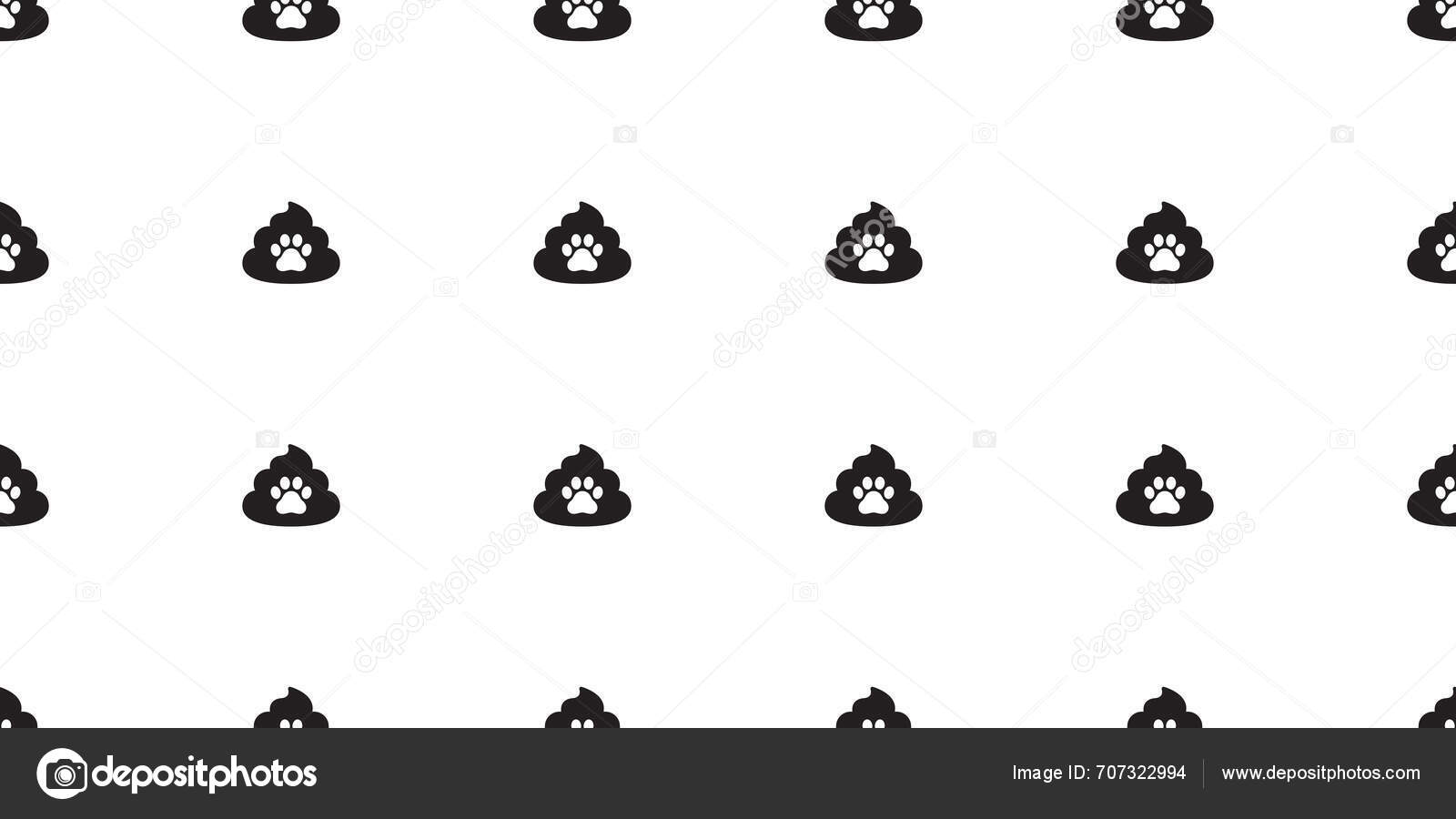 Poo Patrón Sin Costuras Perro Pata Huella Vector Inodoro Papel Vector ...