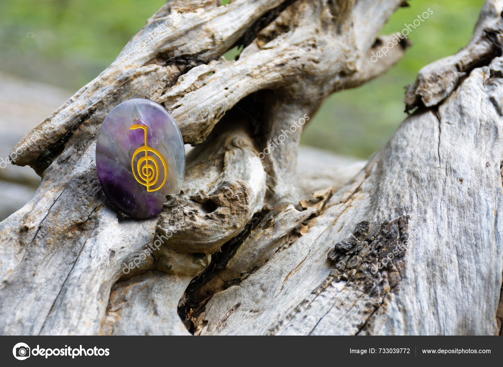 Spiritual Healing Symbol Carved Flat Polished Amethyst Crystal Palm ...