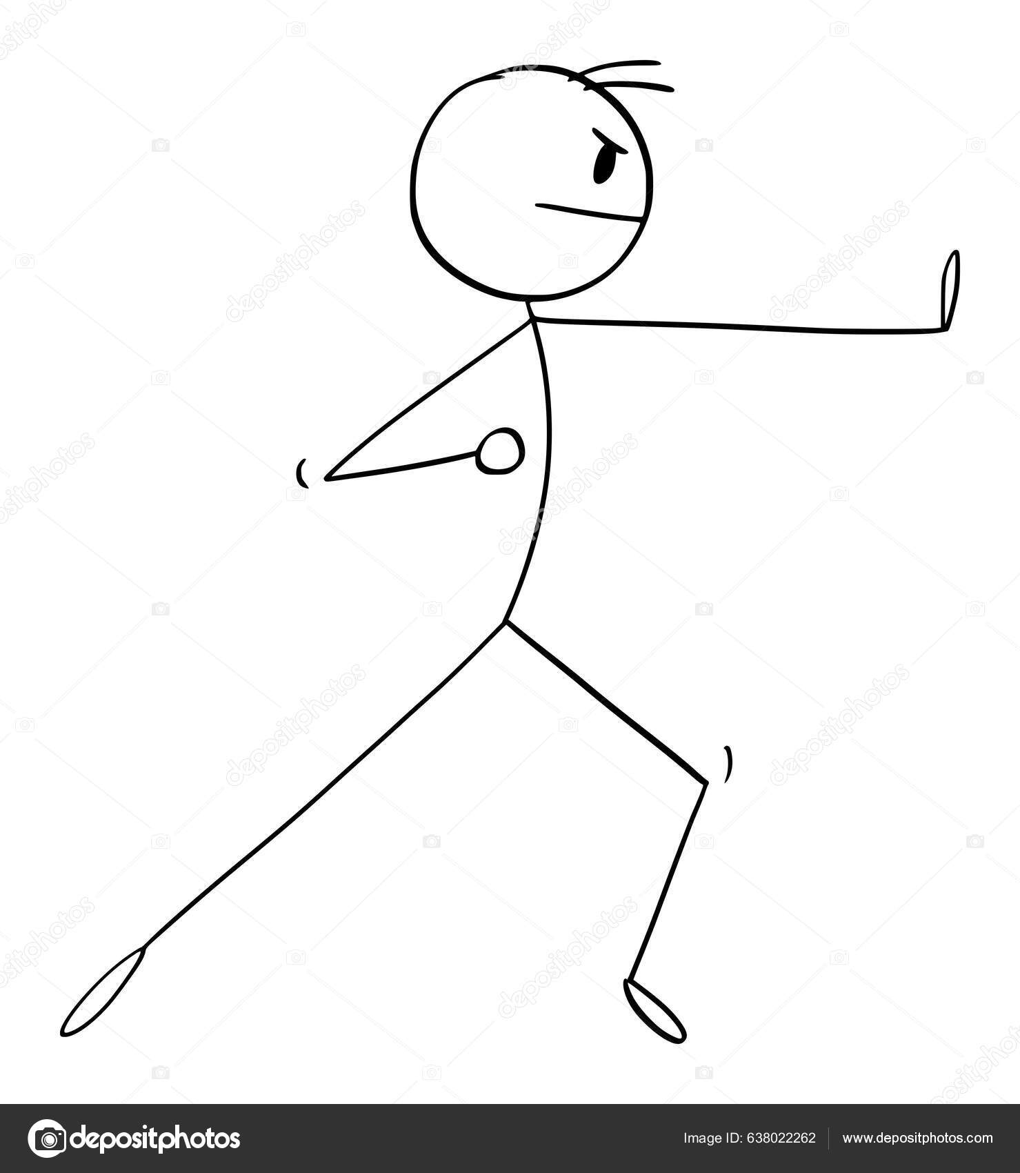 Fighter Kung Martial Arts Pose Stance Vector Cartoon Stick Figure Stock ...