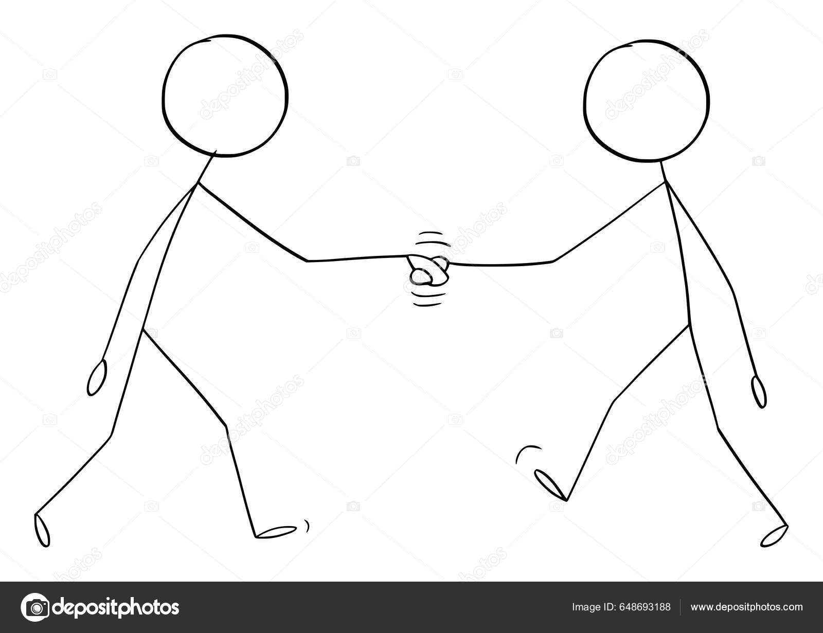 Stick Figure Shaking Hands