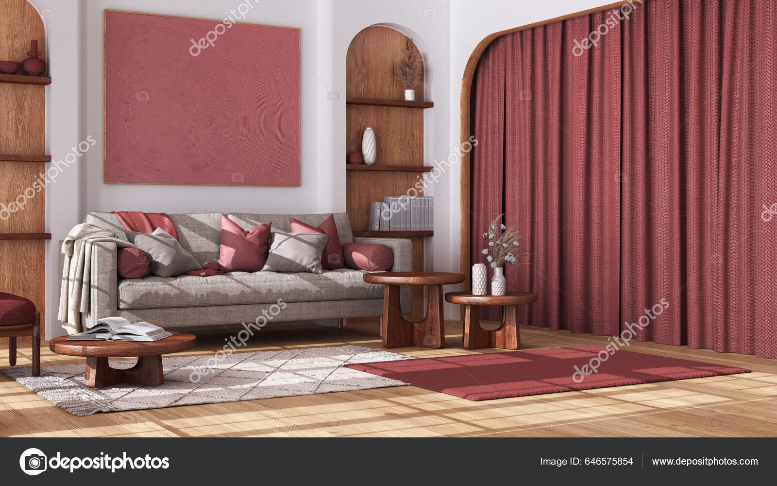 Red Boho Living Room