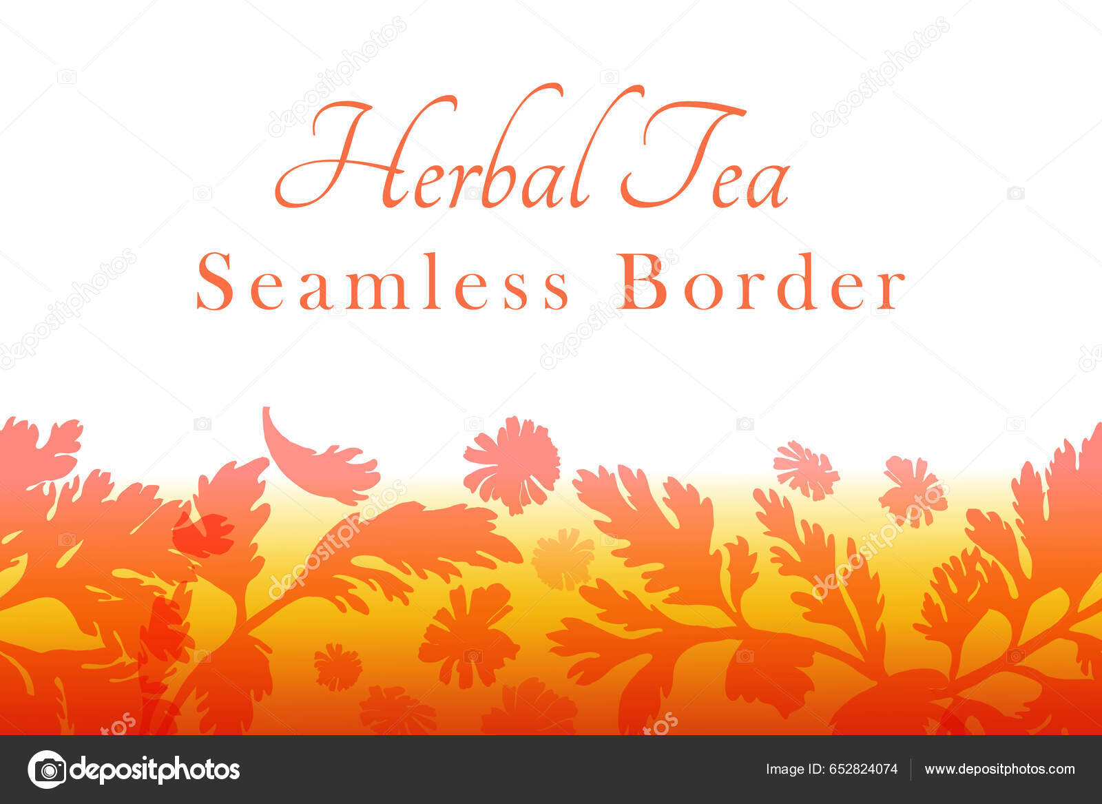Seamless Border Made Silhouette Placed Horizontally White Background ...