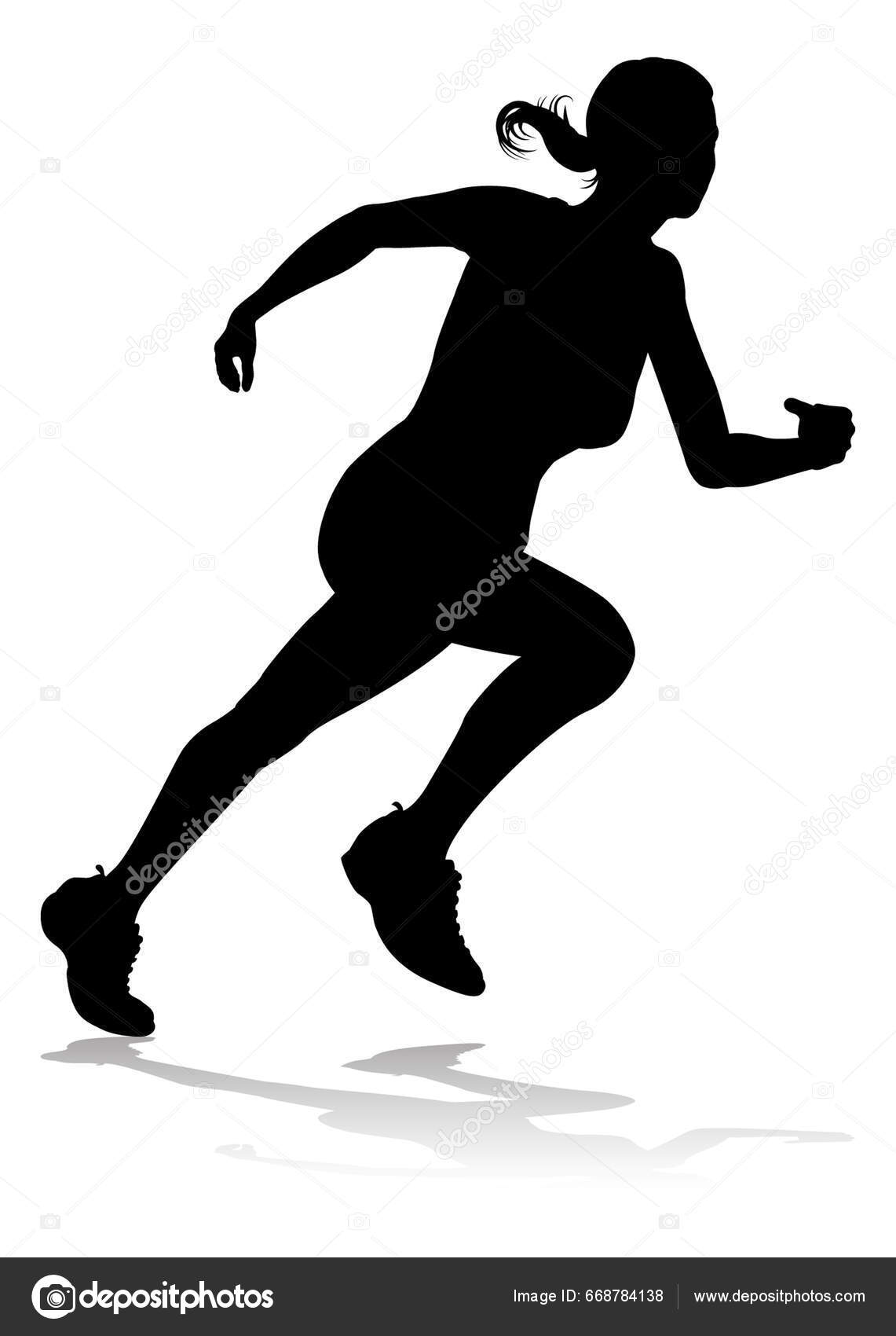 Silueta De Corredora De Pista Femenina Silueta Abstracta De Un Atleta