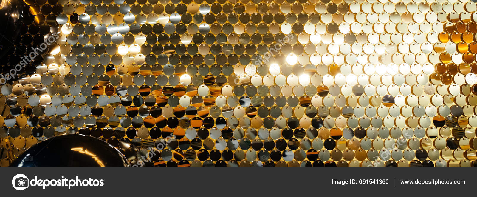 Close Shiny Gold Sequin Backdrop Creative Mock New Year's Birthday ...