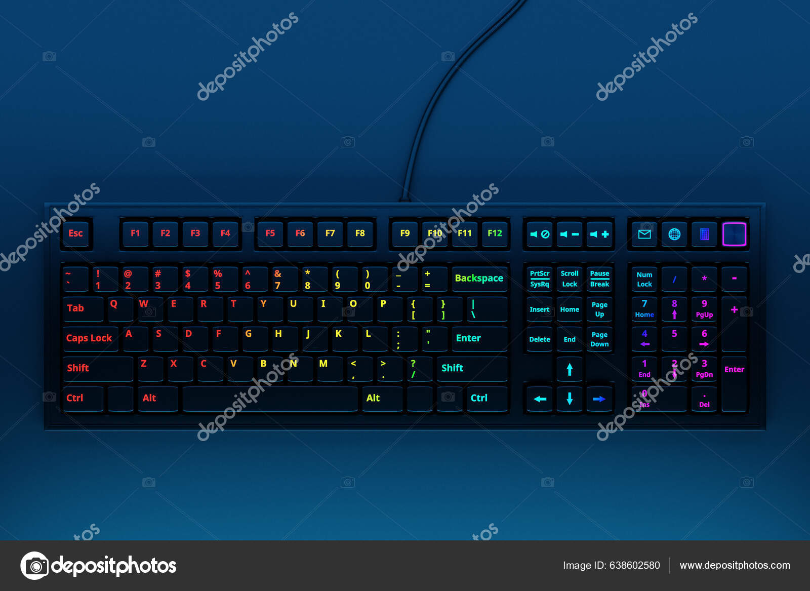 Computer Rgb Keyboard Black Background Rendering Streaming Gear Gamer ...