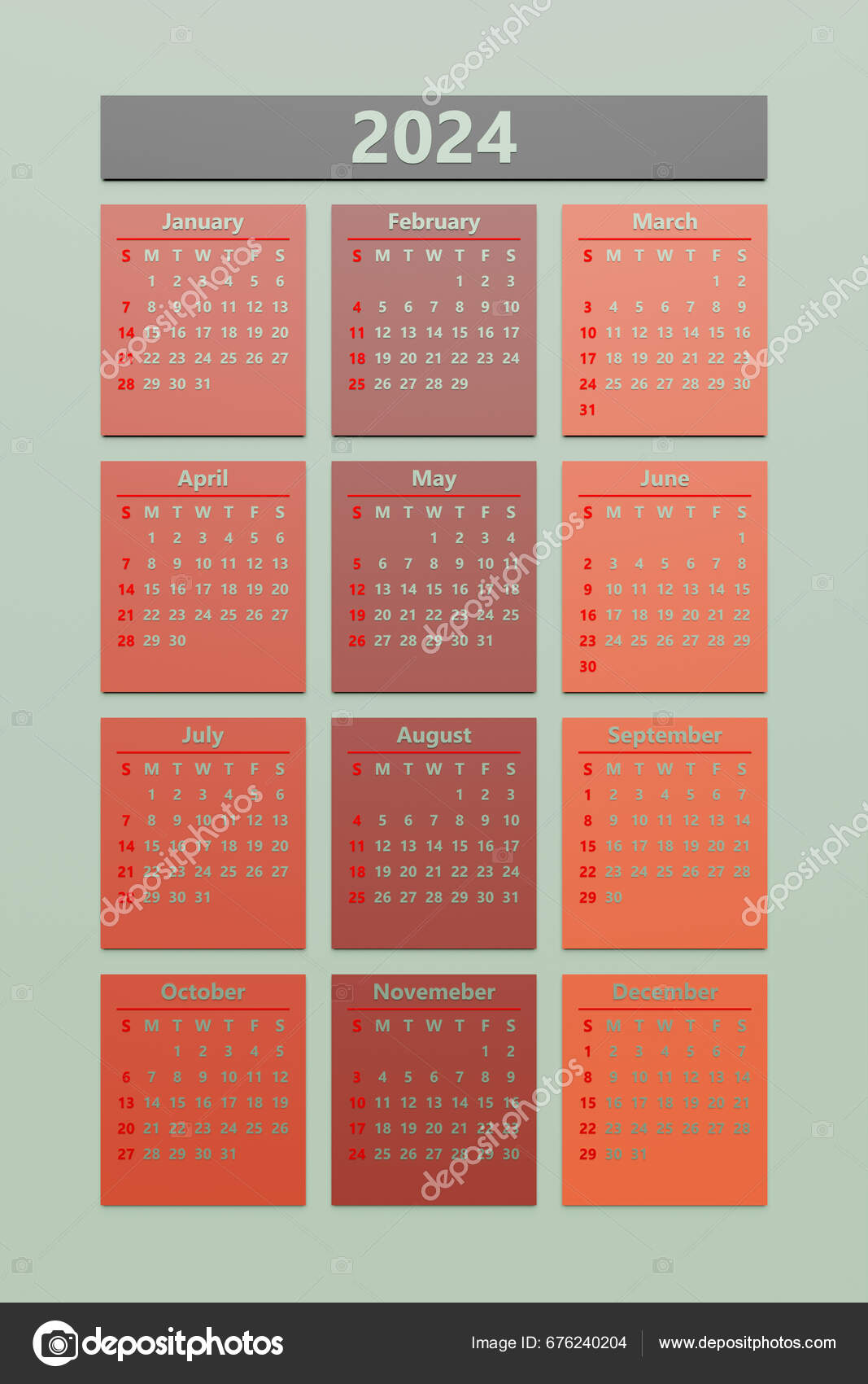 Simple Calendar Layout 2021 Week Starts Monday — Stock Photo ...