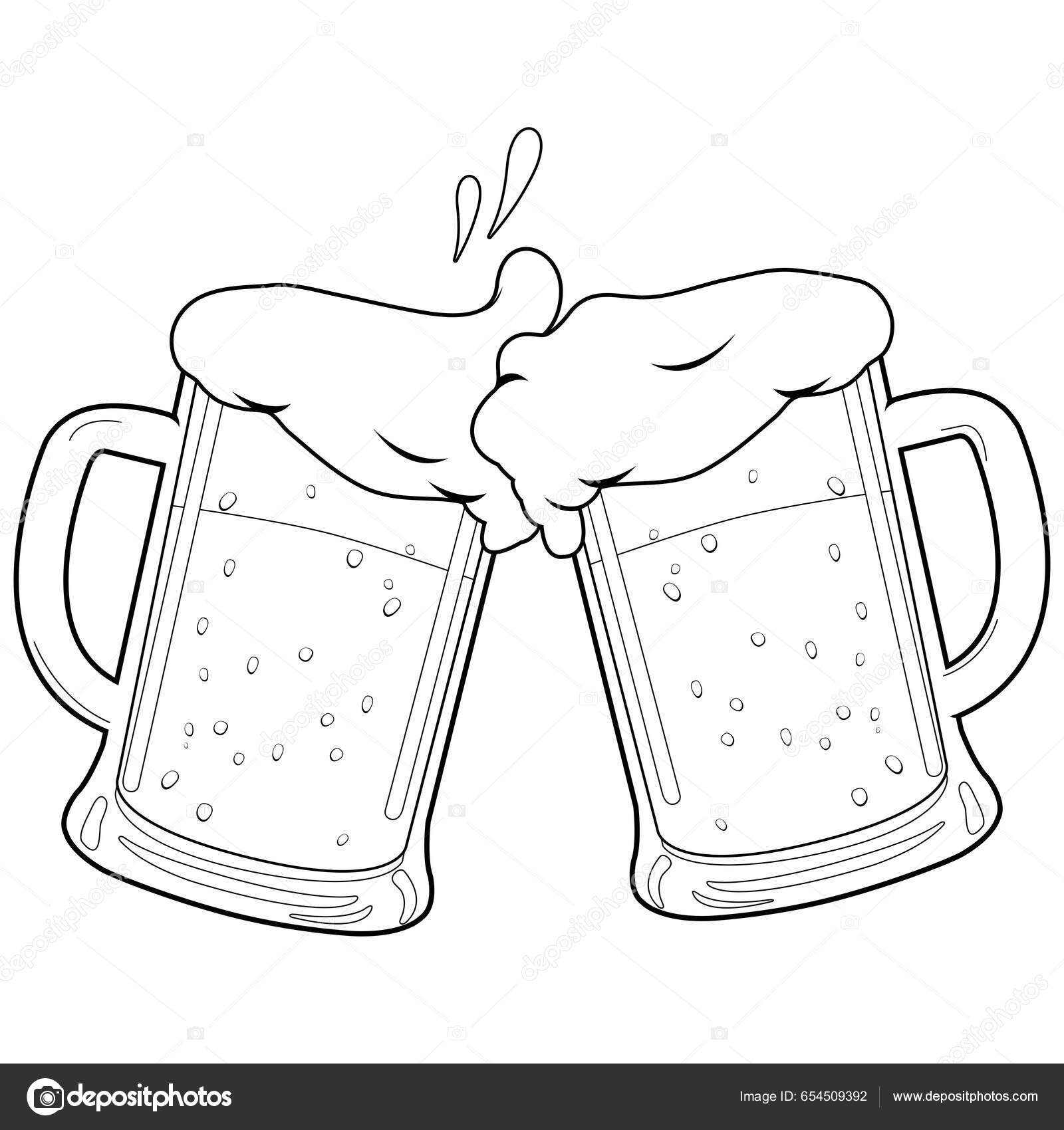 Bier Roosteren Vector Zwart Wit Kleurplaat stockvector door ©stockakia ...