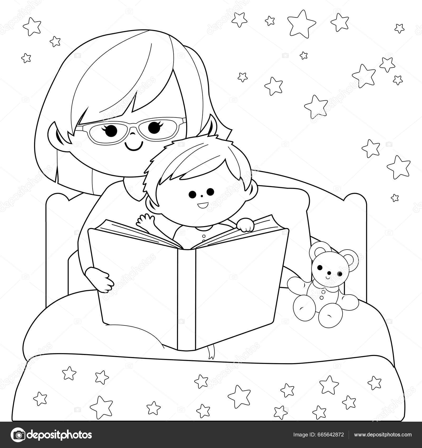 Bedtime Story Clipart Black And White